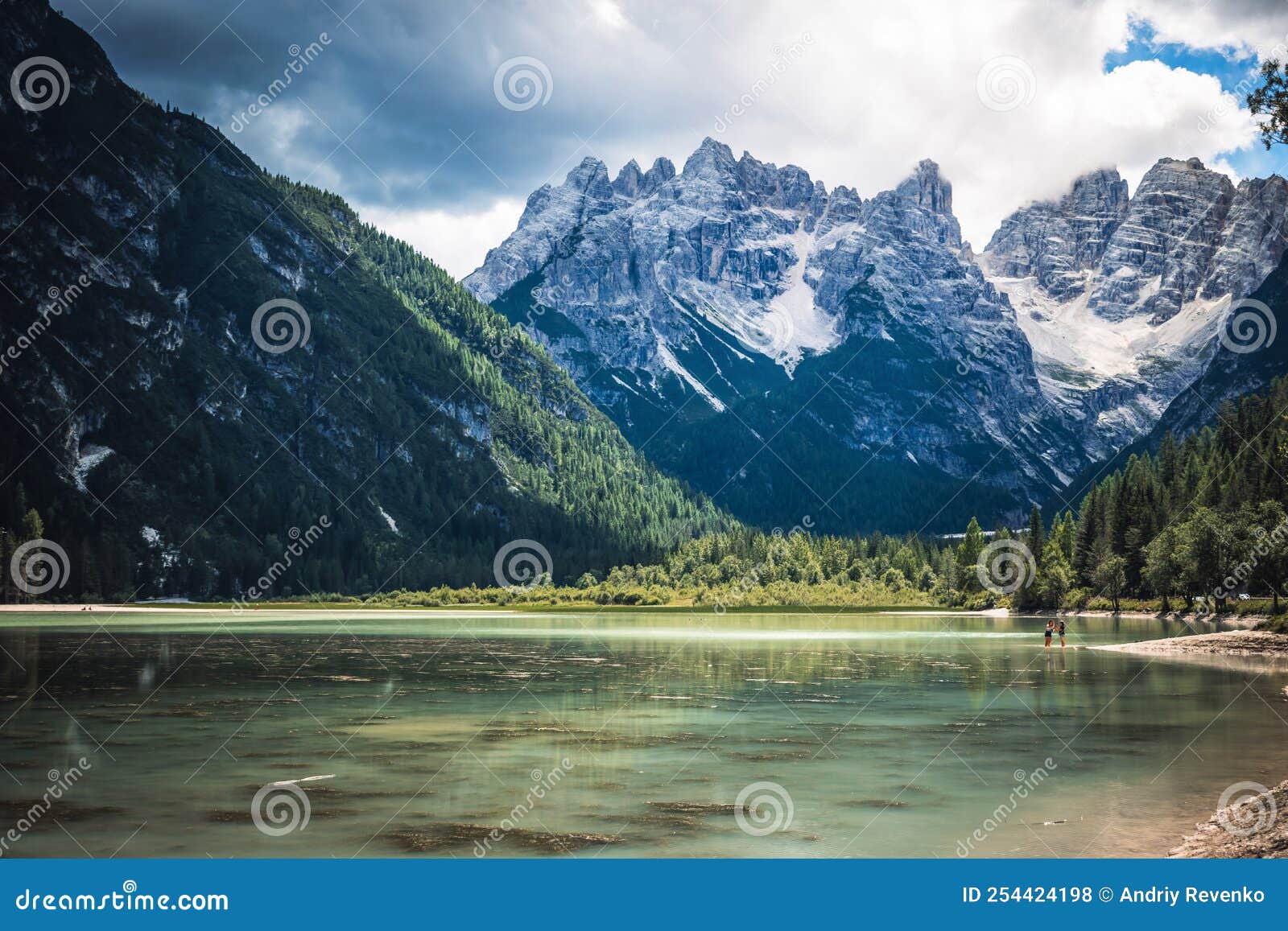 A Great View on the Landro Lake. Stock Photo - Image of blue, south ...