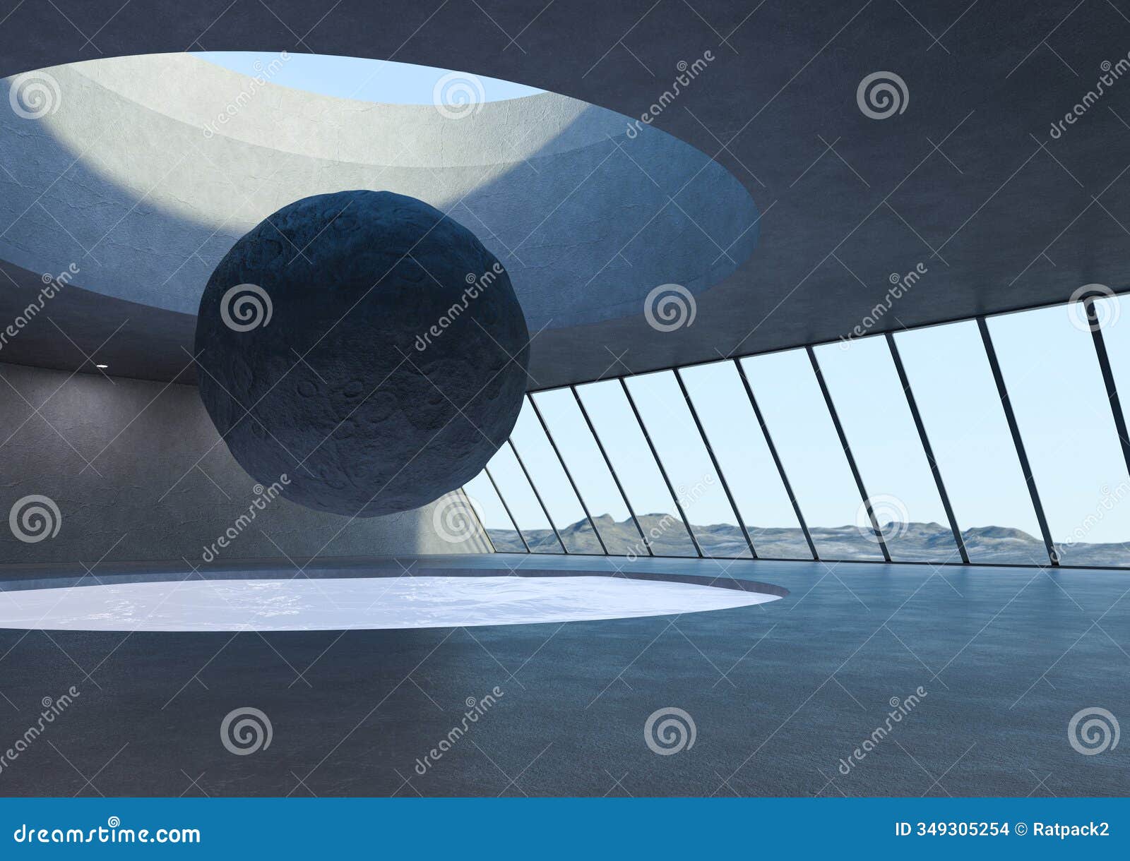 Great View from a Modern Minimalistic Architecture Hallway with a ...