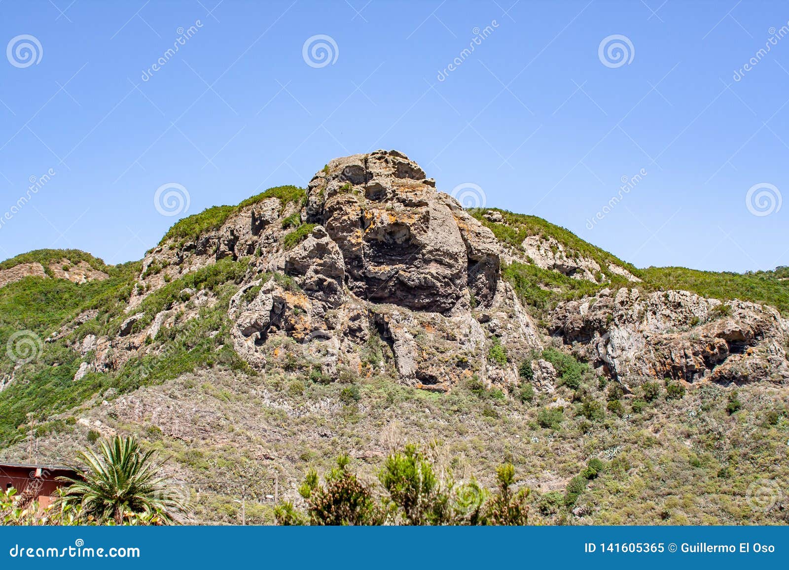 Great View Over a Rock from Valley Stock Image - Image of island ...