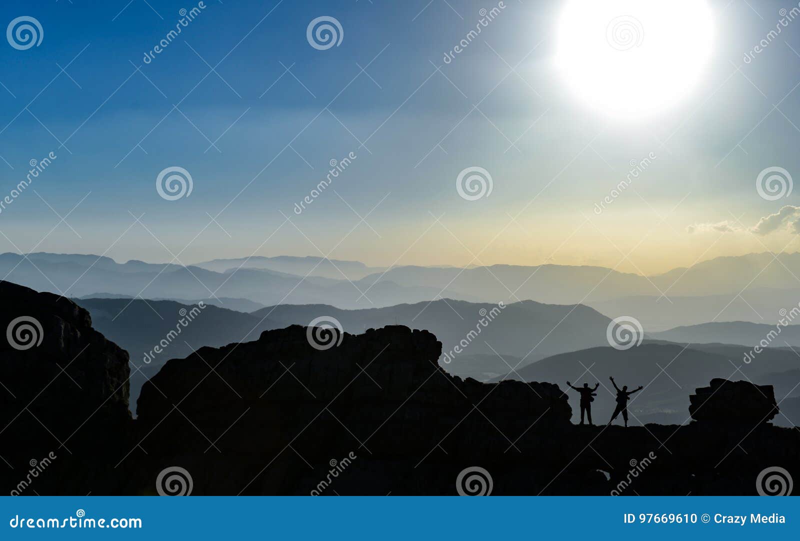 Great Views of Mountain Ranges Stock Photo - Image of achieve, goals ...