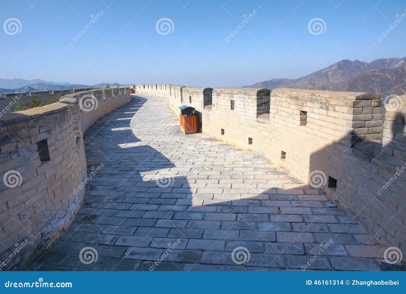 Great wall battlement stock photo. Image of landscape - 46161314