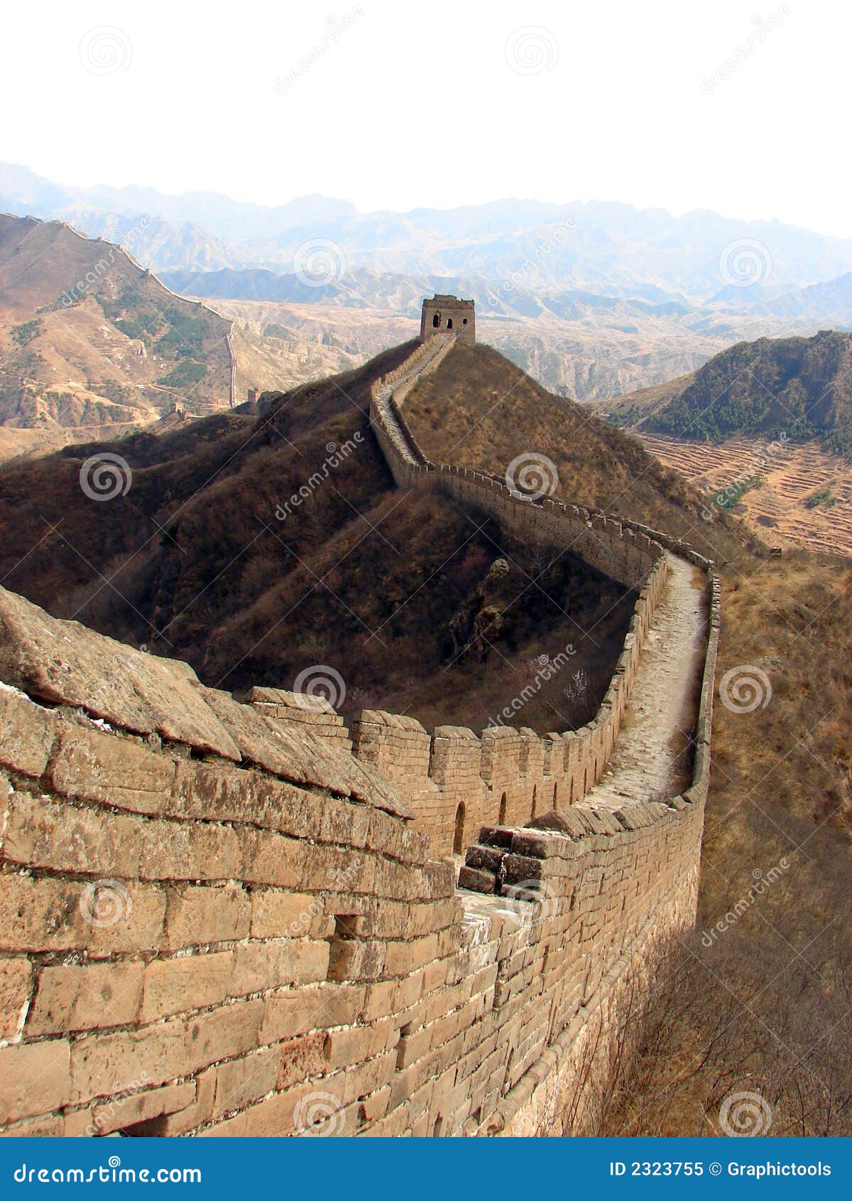 Great Wall of China stock image. Image of scenery, mountainous - 2323755