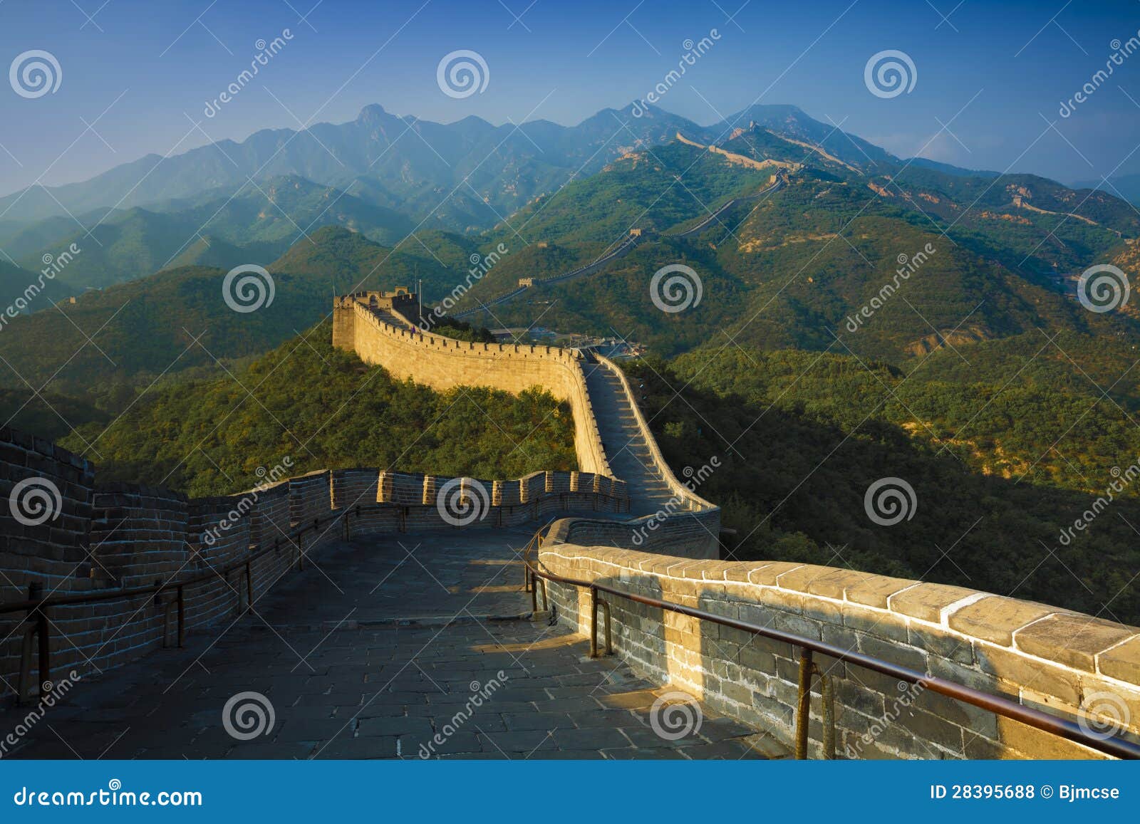 Great Wall Of China: Section With Towers Winding Across A Mountain ...