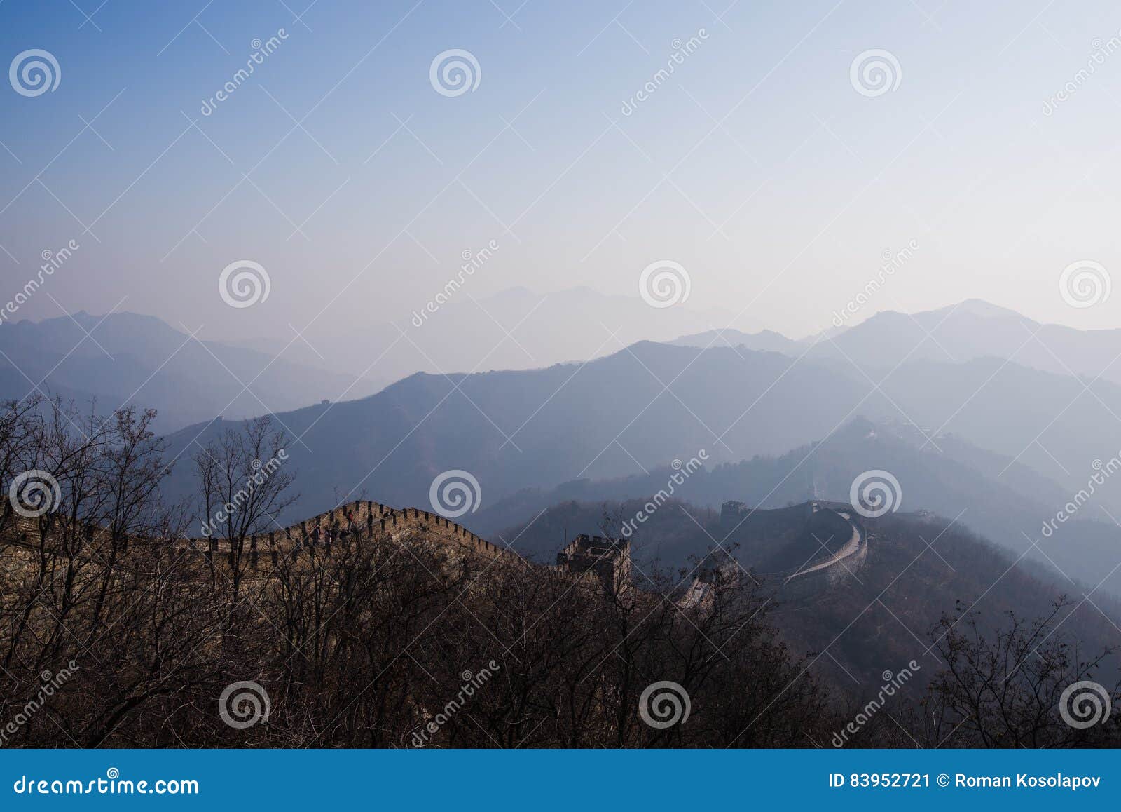 The Great Wall of China with a Beautiful Sunny Day Stock Image - Image ...