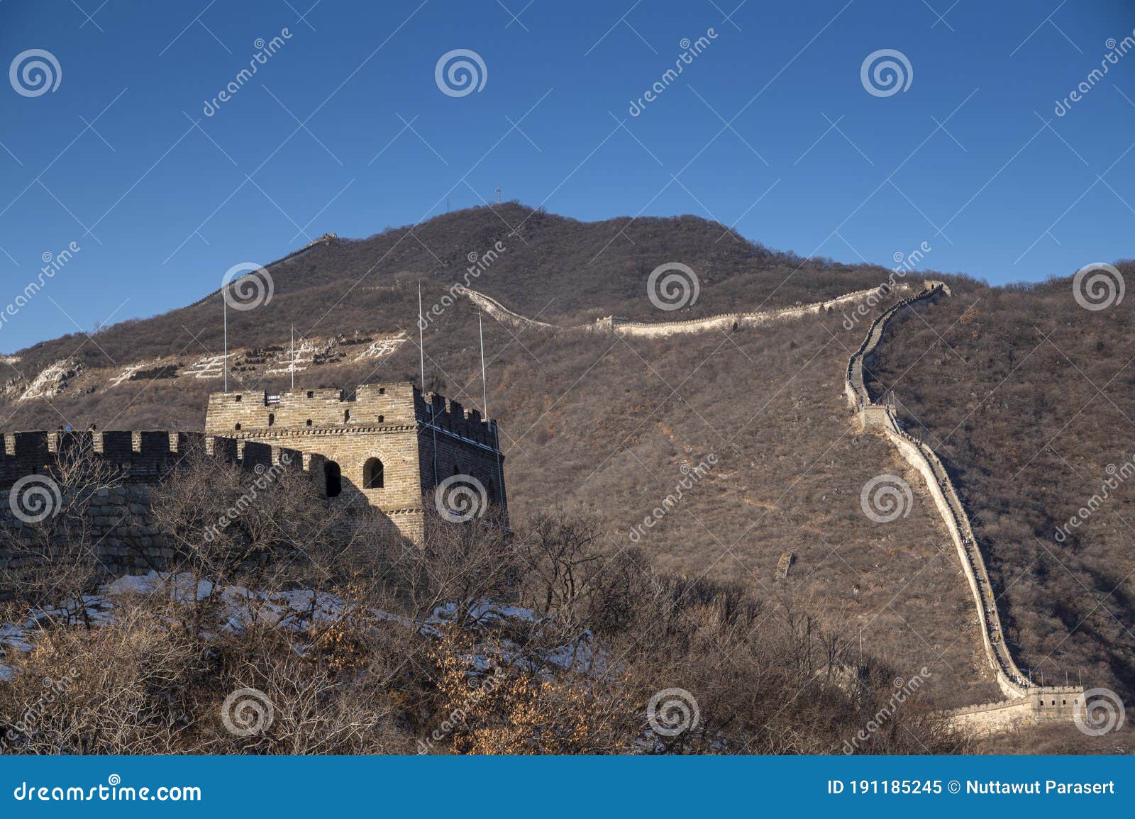 Great Wall of China with Blue Sky is Famous Landmark of China. Beijing ...