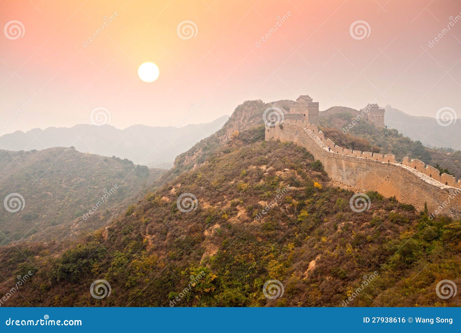 Great Wall of China Fall Morning Stock Photo - Image of asia, hiking ...
