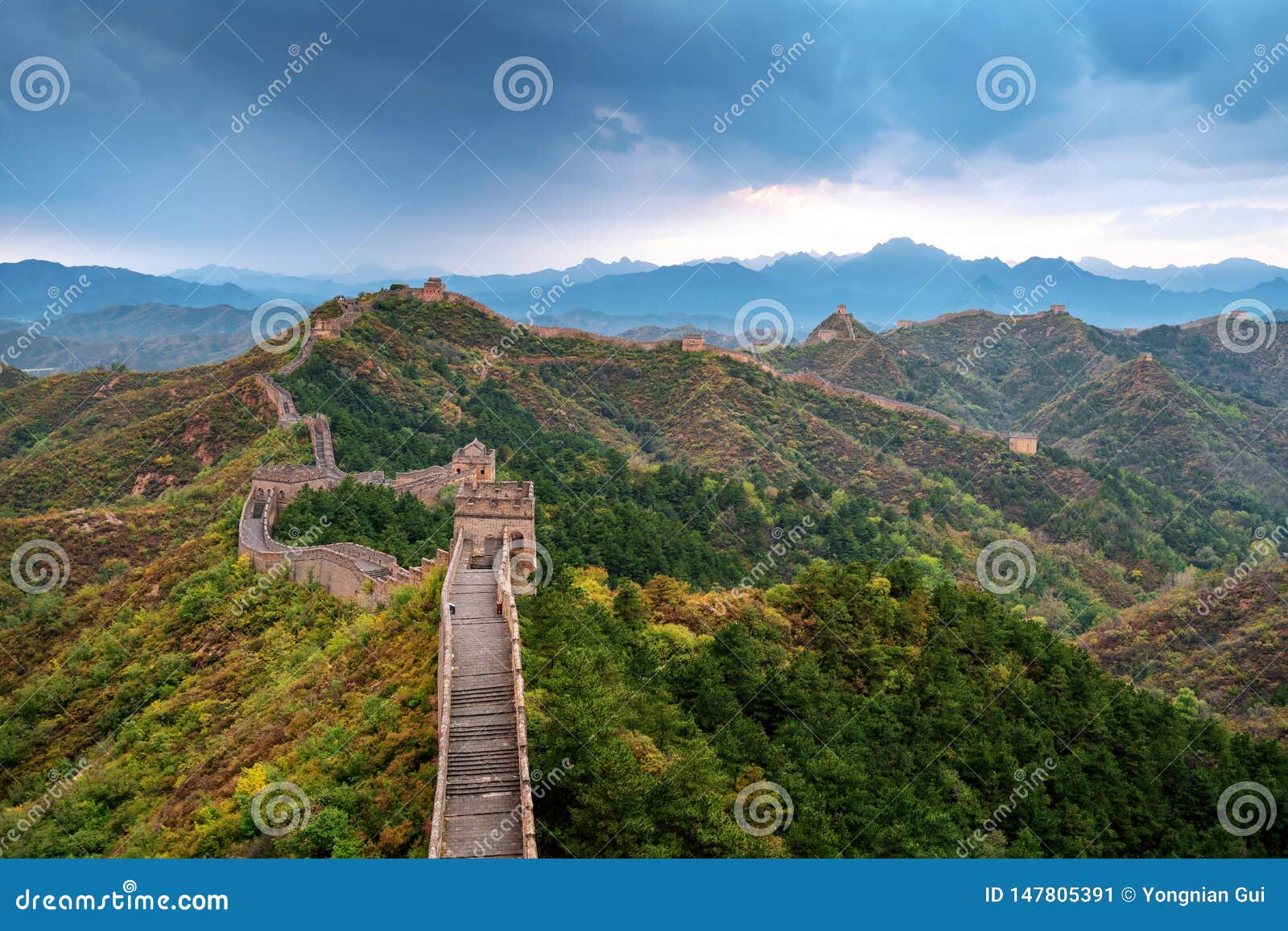 The Great Wall of China stock image. Image of landmark - 147805391