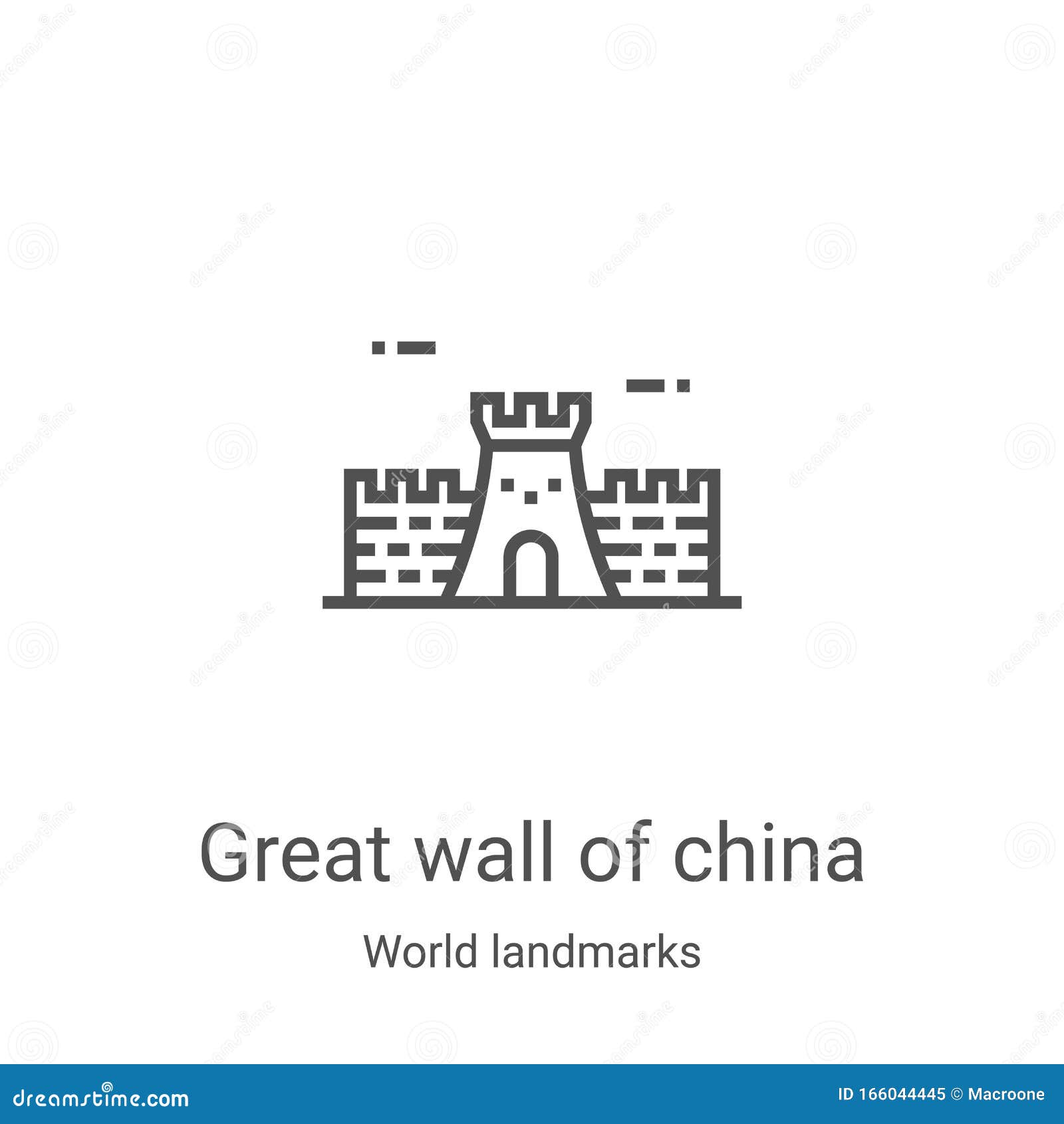 Great Wall of China Icon Vector from World Landmarks Collection. Thin ...