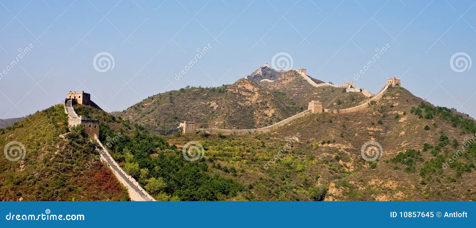 Great Wall of China Landscape View Stock Image - Image of serpentine ...