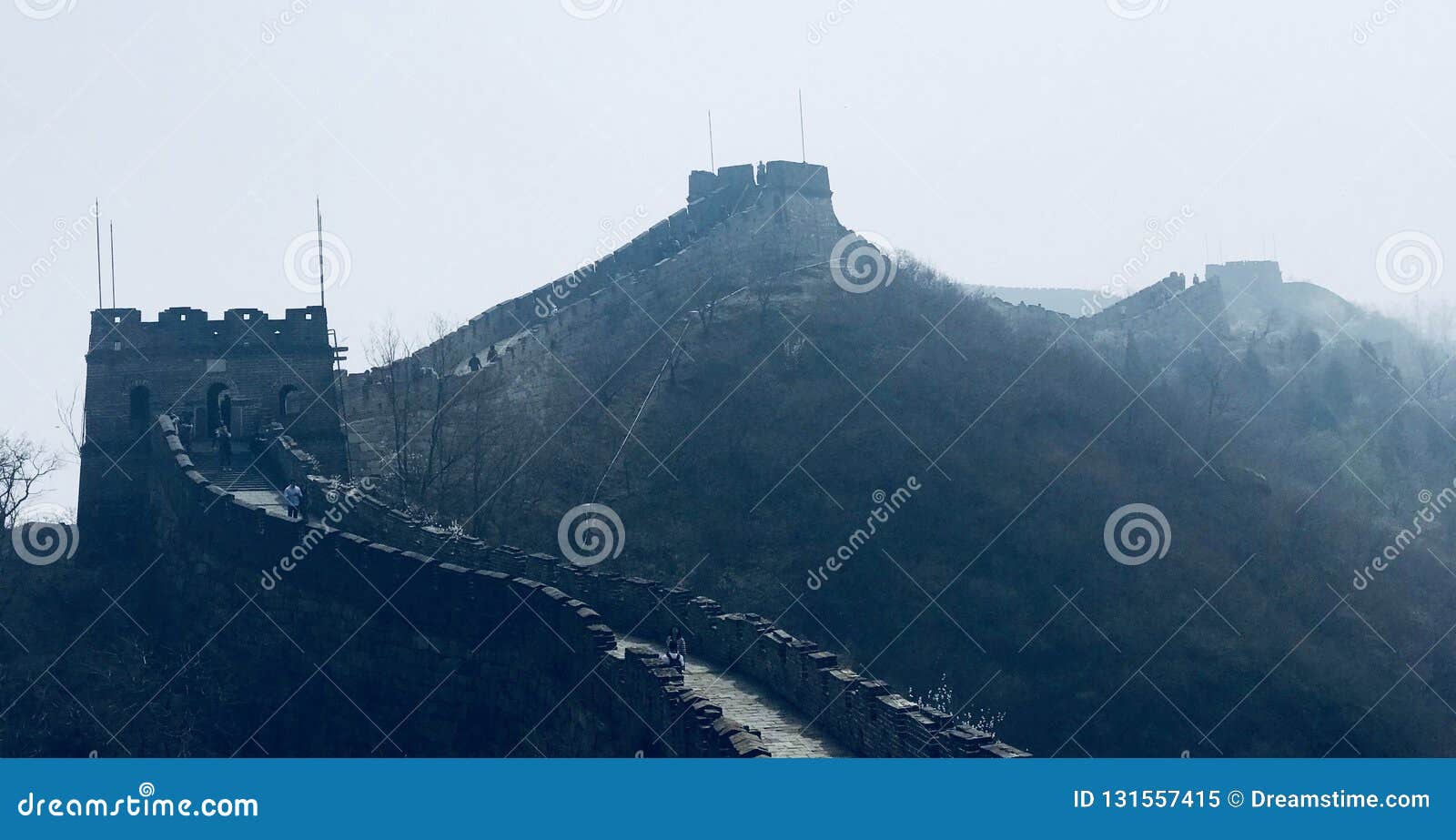Great Wall of CHINA in the Mist Stock Image - Image of walking, asia ...