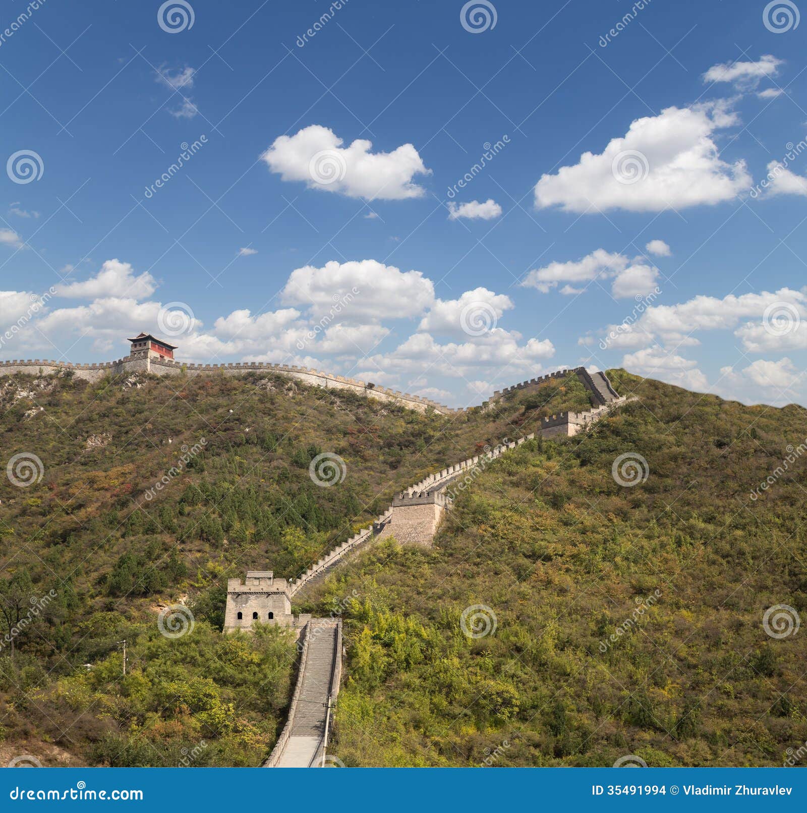 Great Wall of China, North of Beijing Stock Photo - Image of hill ...