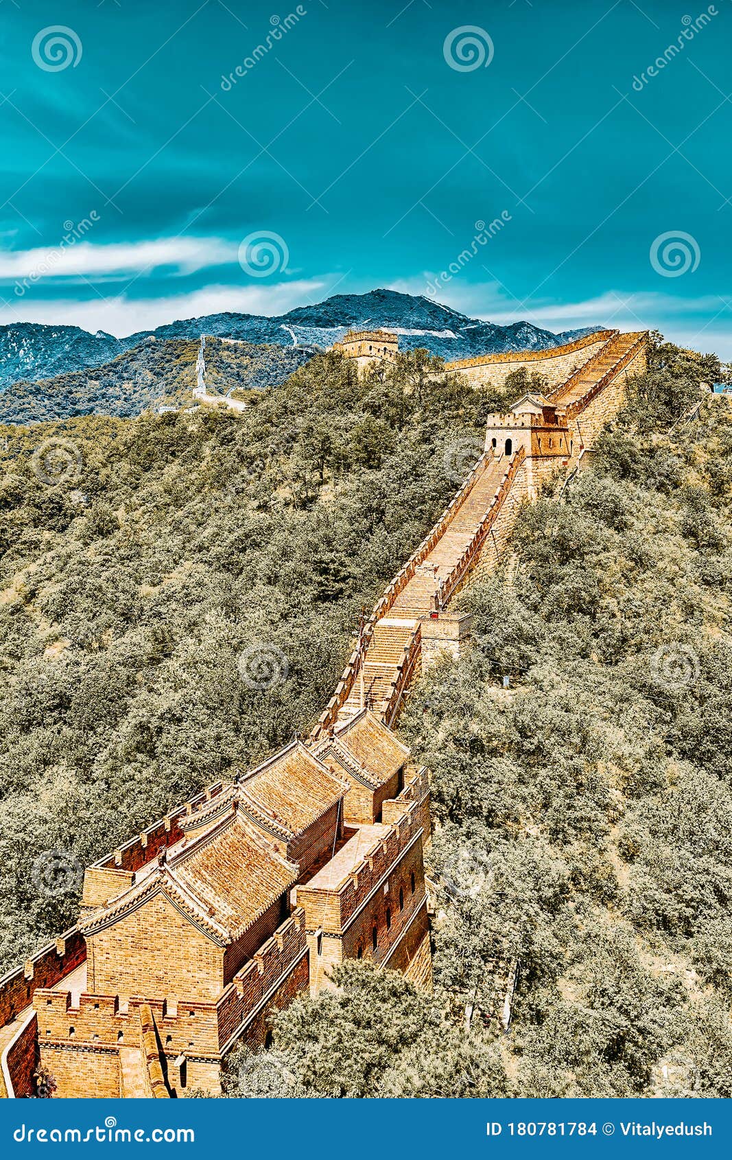 Great Wall of China, Section Stock Photo - Image of ancient, ming ...