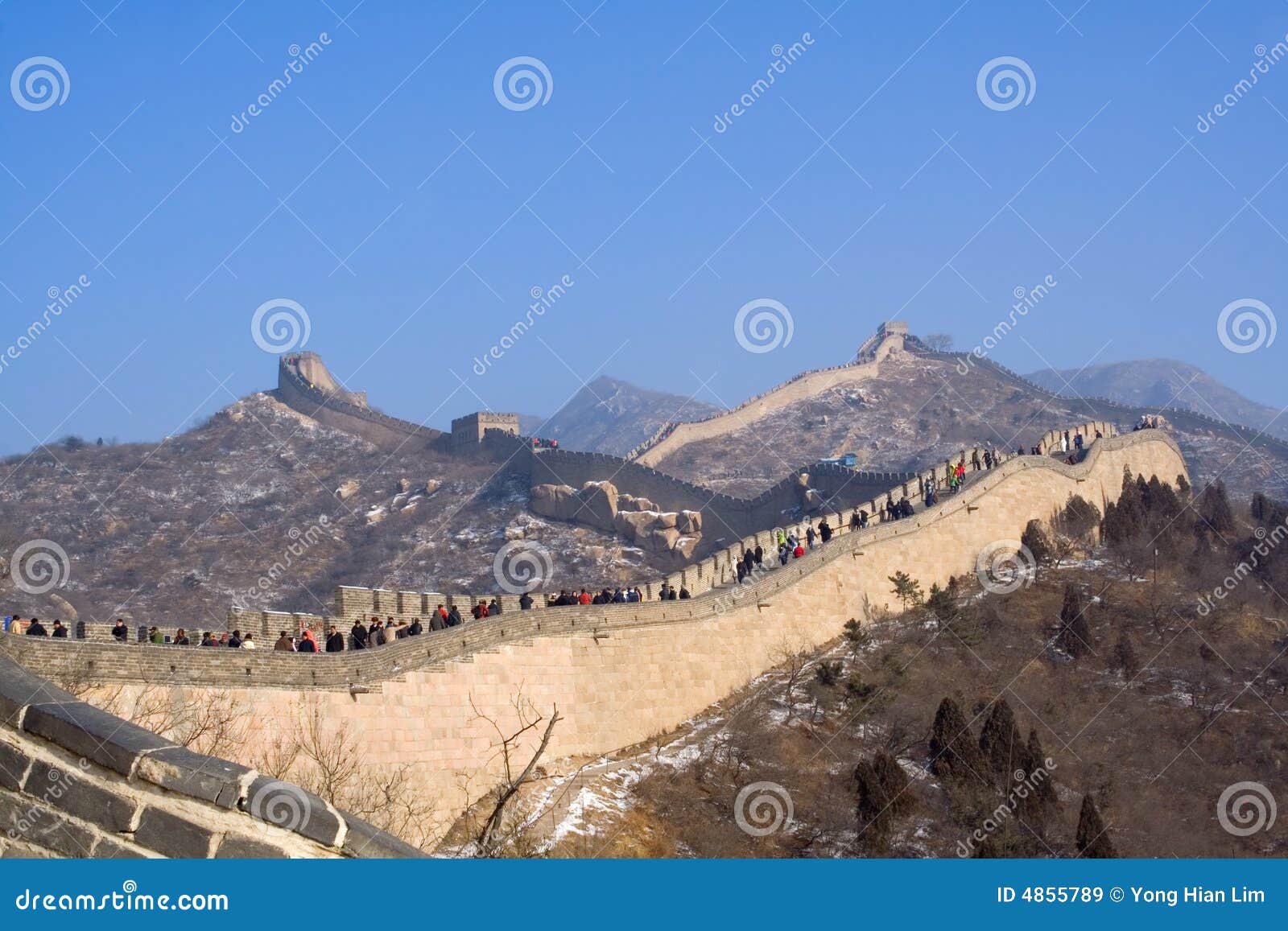 Great Wall of China in Winter Stock Image - Image of monument, ancient ...