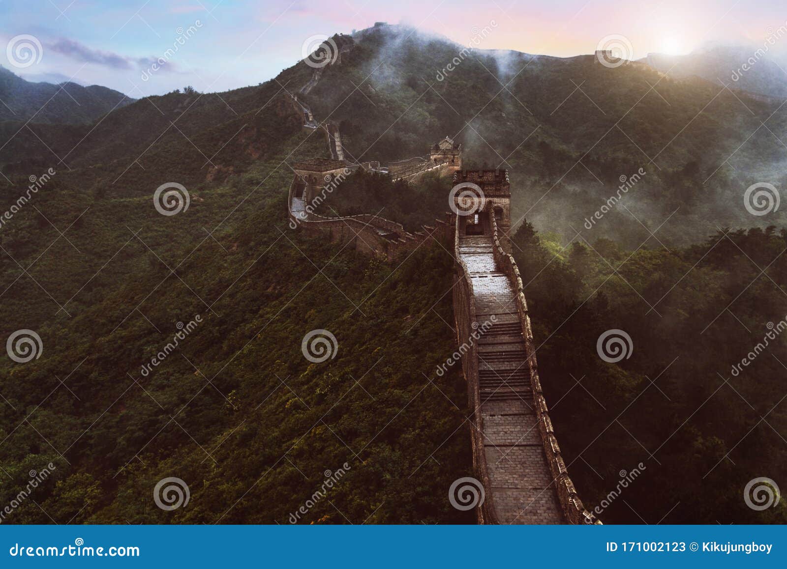The Great Wall of China: 7 Wonder of the World Stock Image - Image of ...