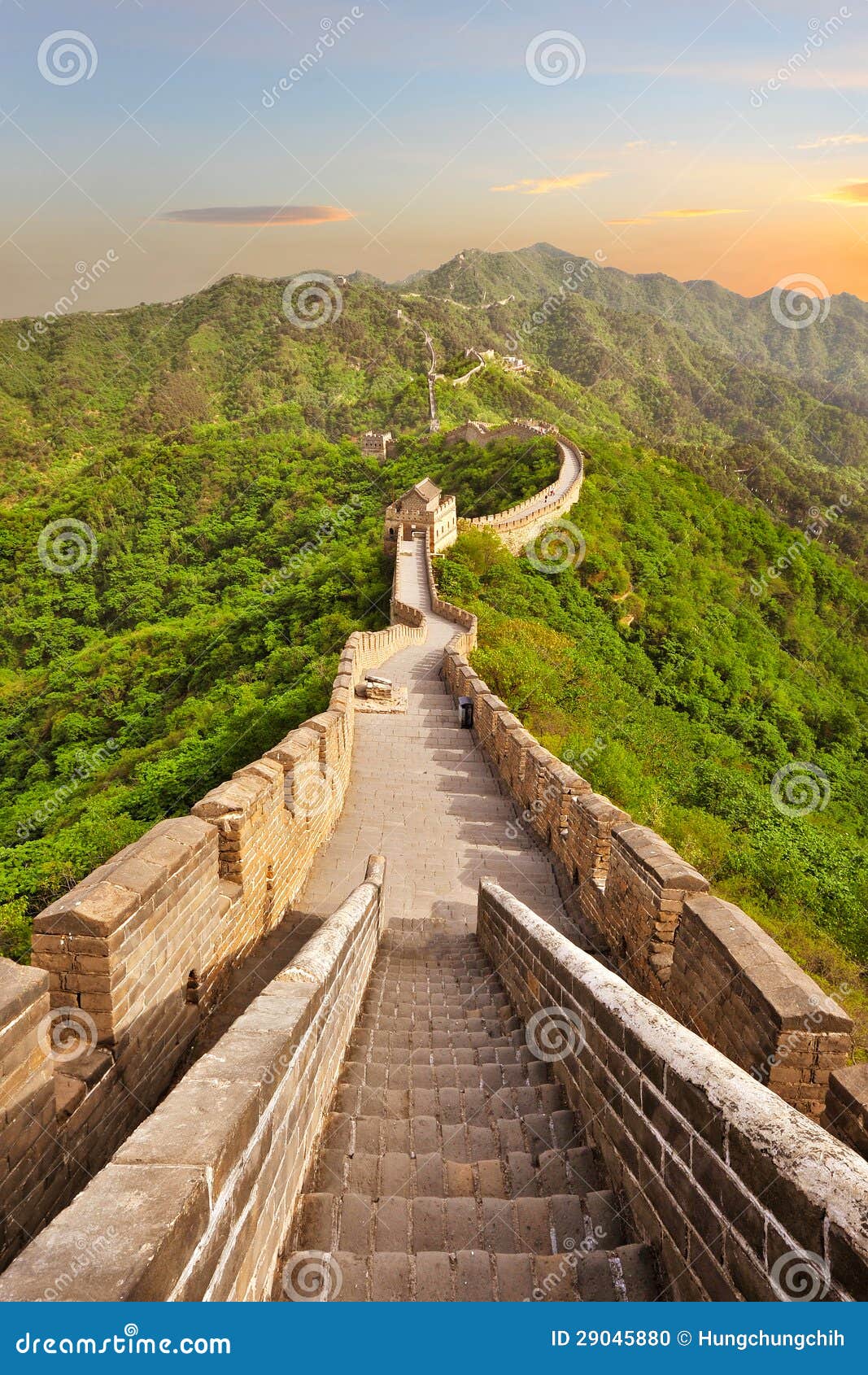 Great Wall during sunset stock photo. Image of chinese - 29045880