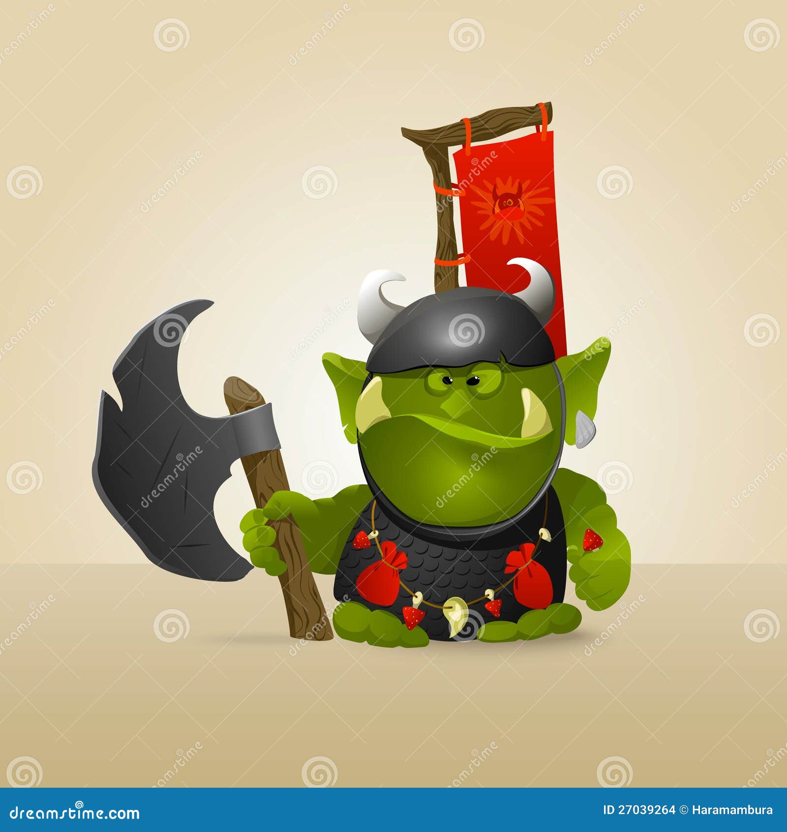 Great warrior ork stock vector. Illustration of fantastic - 27039264
