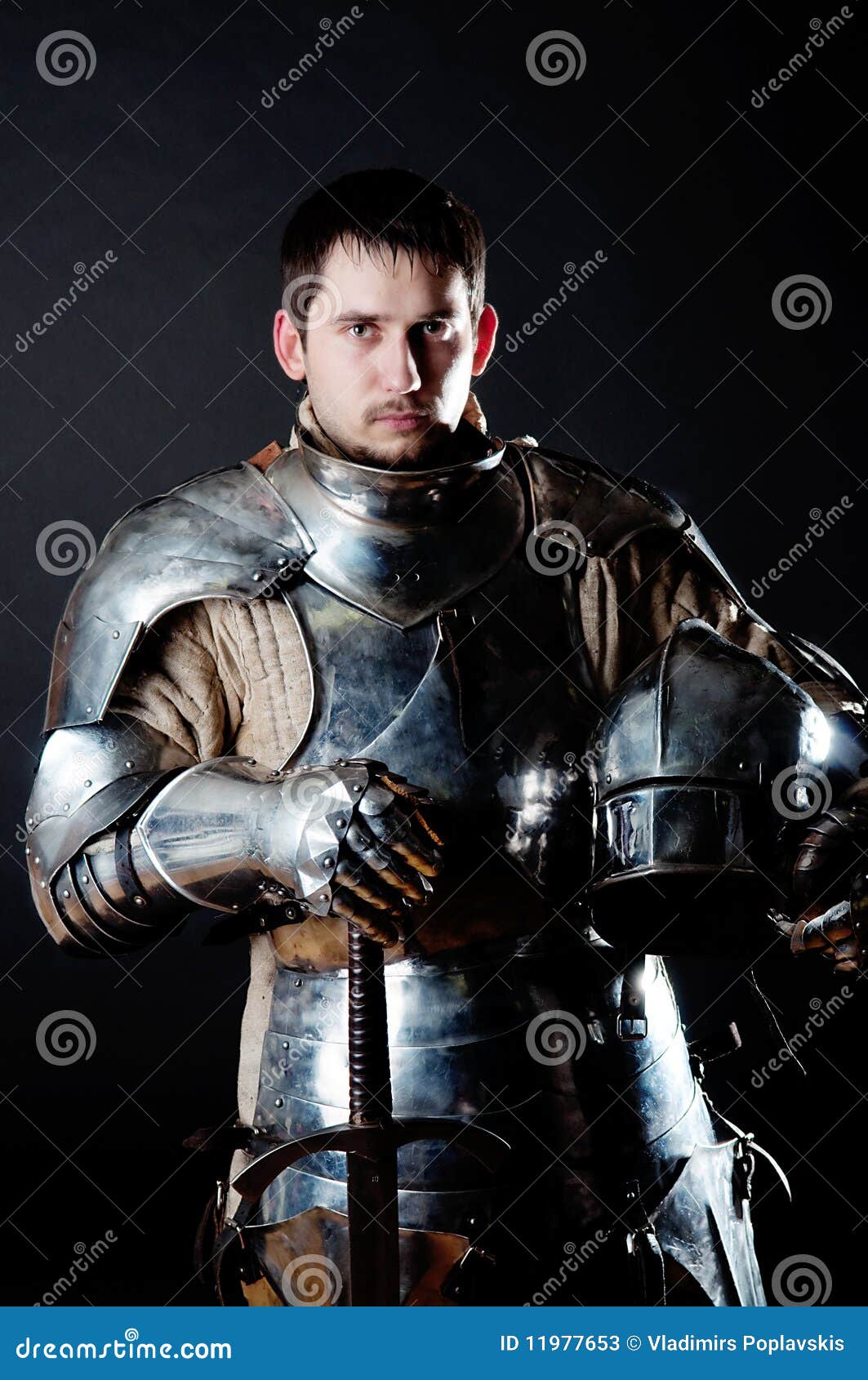 Great Warrior with Sword and Heavy Armour Stock Image - Image of ...