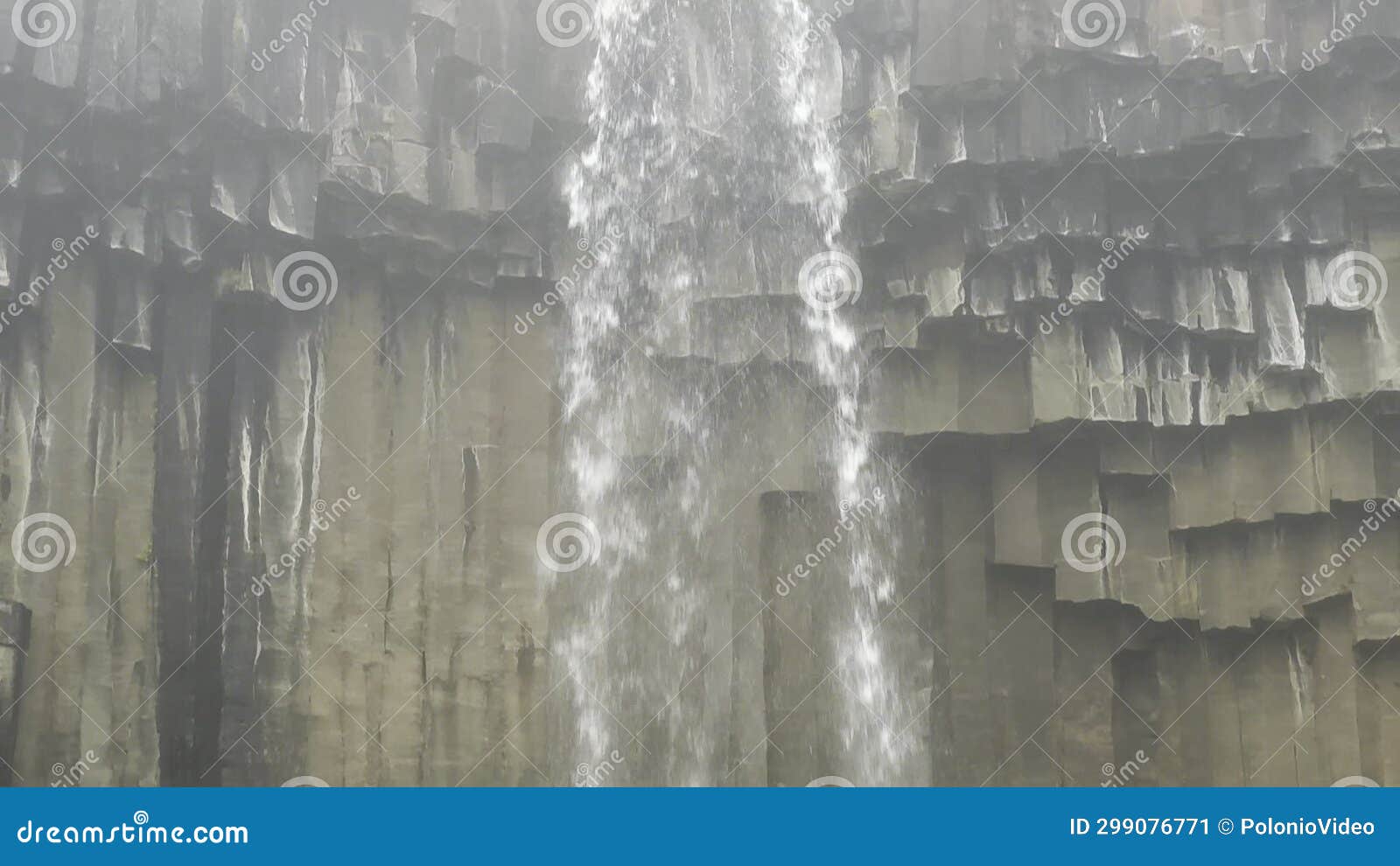 Great Watrefall Falling from a Basaltic Rock Wall in Iceland Stock ...