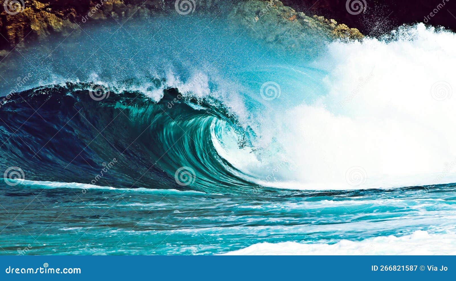 The Great Wave stock image. Image of dangerous, indonesia - 266821587