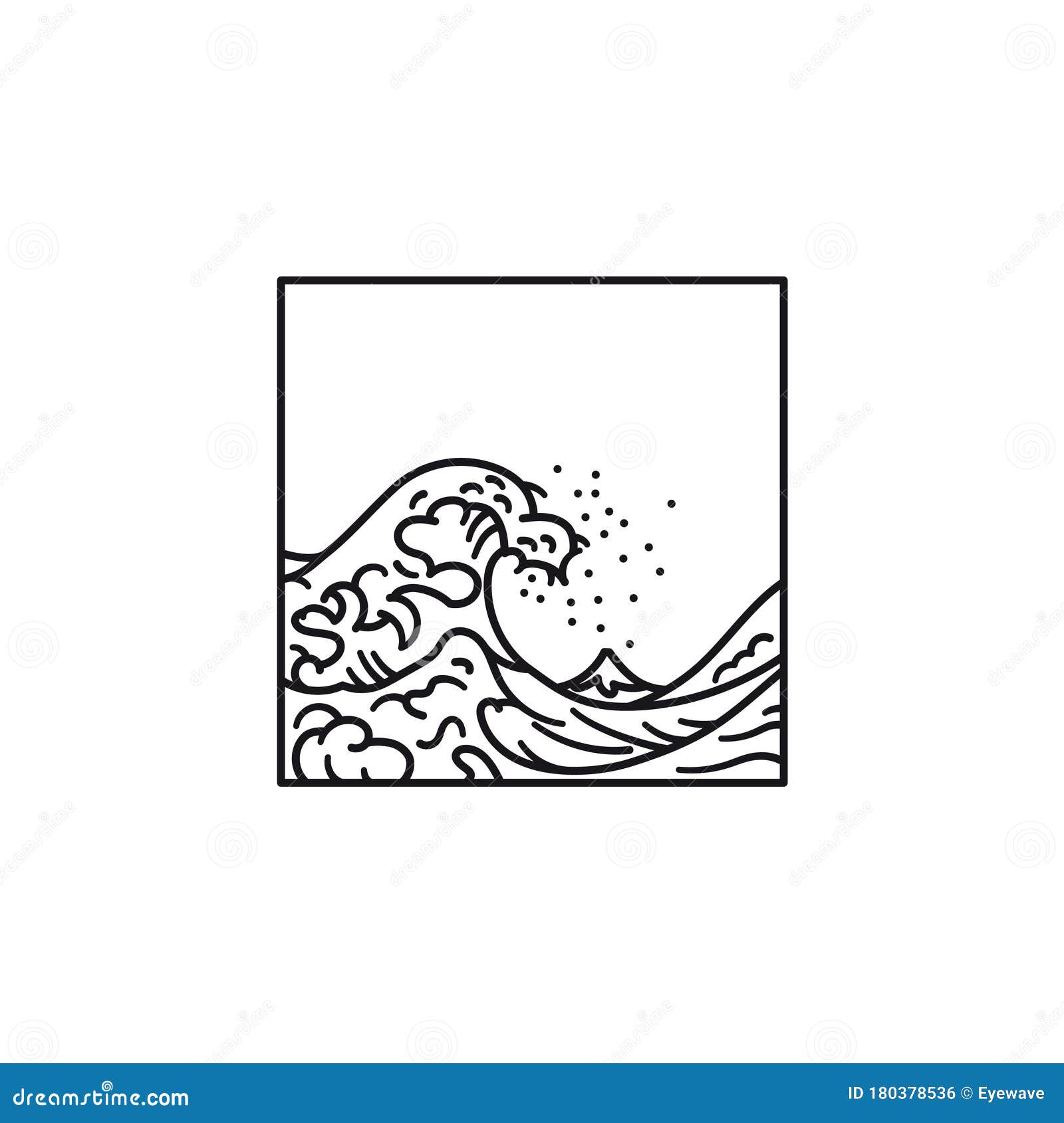 Great Wave Off Kanagawa by Hokusai Vector Line Icon Stock Vector ...
