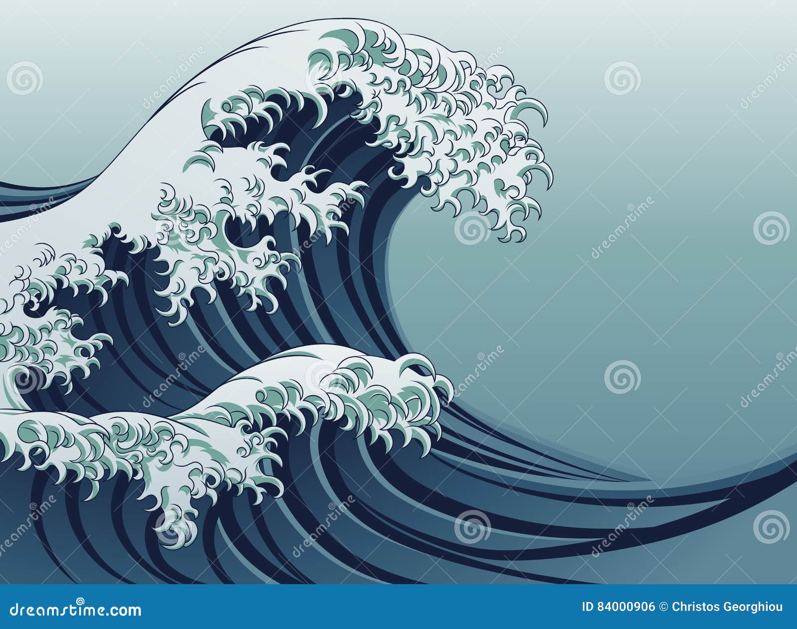 `The Great Wave In Kanagawa`, Also Known As The Great Wave. Black And ...