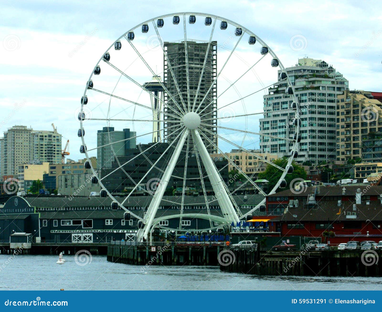 Great Wheel on Pier, Seattle Stock Image - Image of pire, needle: 59531291