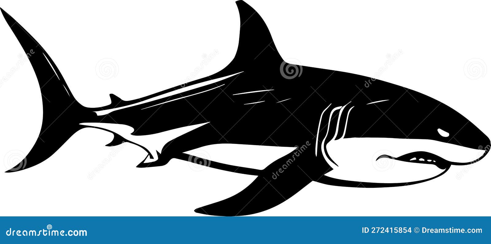 Great White Shark Logo Monochrome Design Stock Vector - Illustration of ...