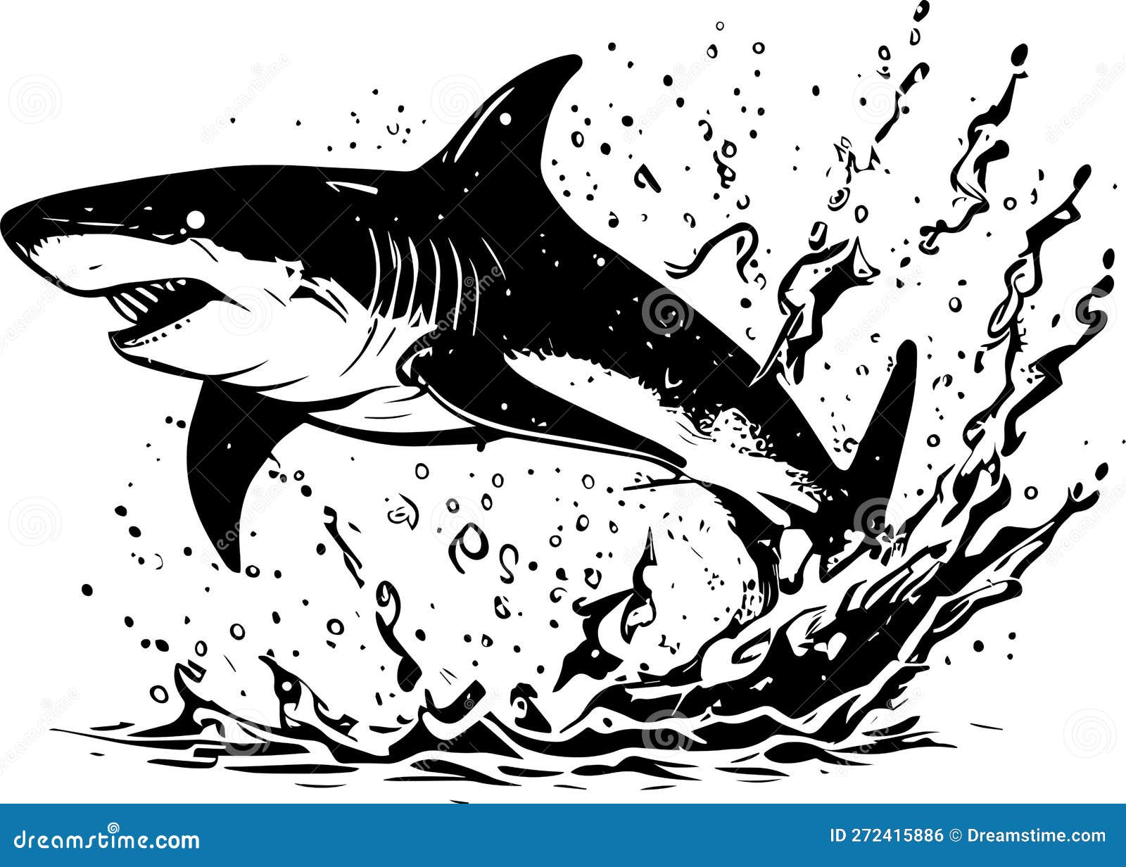Great White Shark Logo Monochrome Design Stock Vector - Illustration of ...