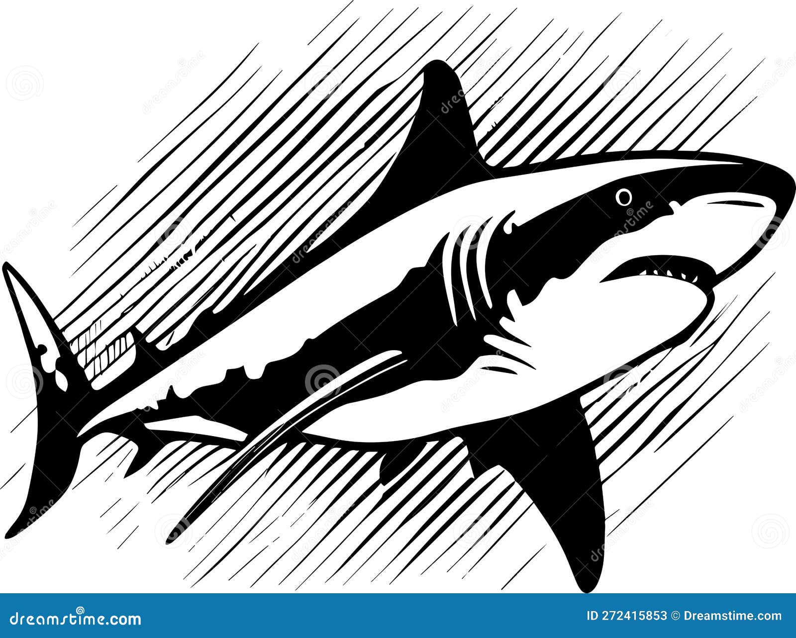 Great White Shark Logo Monochrome Design Stock Vector - Illustration of ...