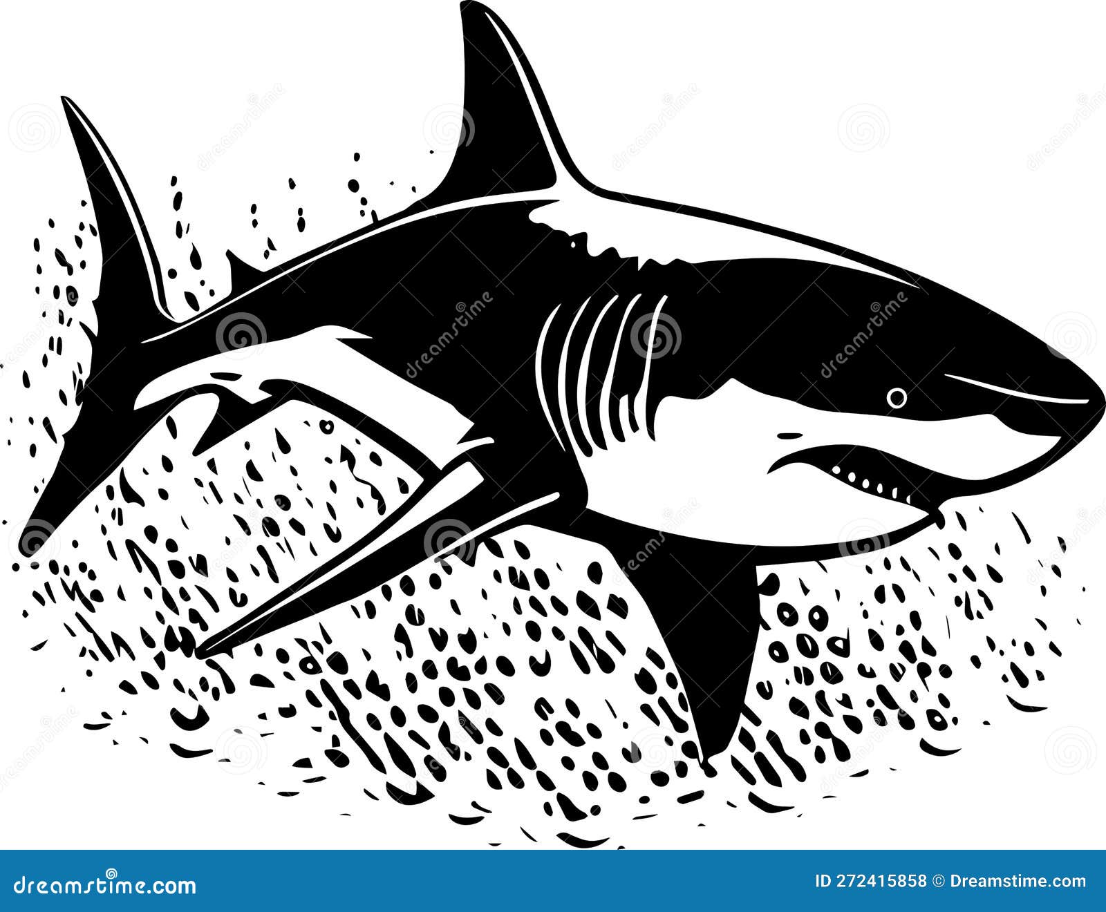 Great White Shark Logo Monochrome Design Stock Vector - Illustration of ...