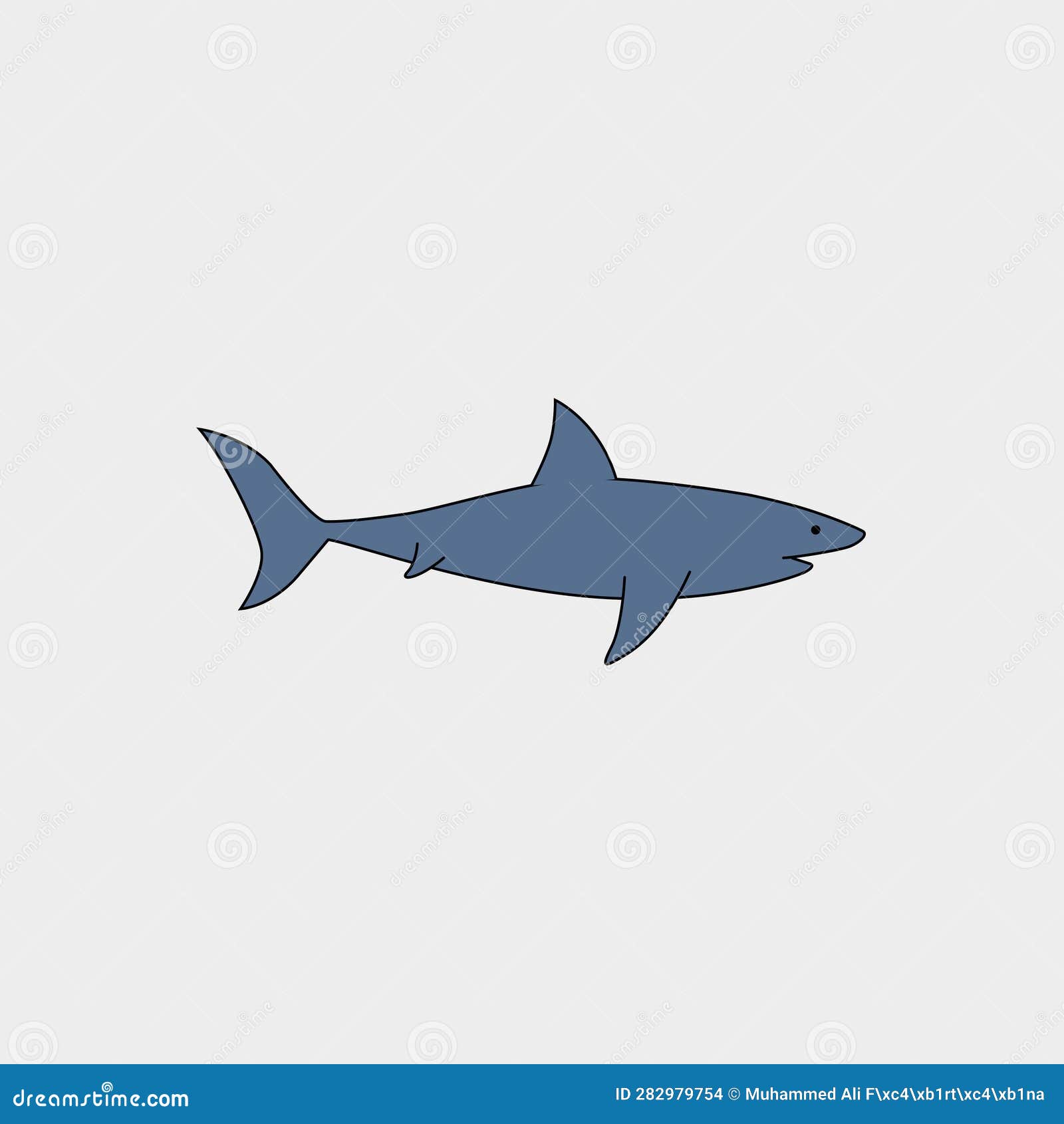 Great White Shark, Side View. - Vector Stock Vector - Illustration of ...