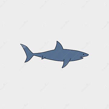 Great White Shark, Side View. - Vector Stock Vector - Illustration of ...
