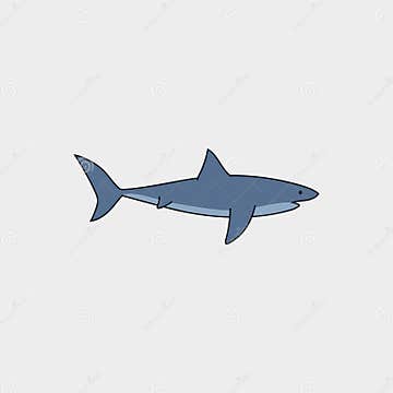 Great White Shark, Side View. - Vector Stock Vector - Illustration of ...