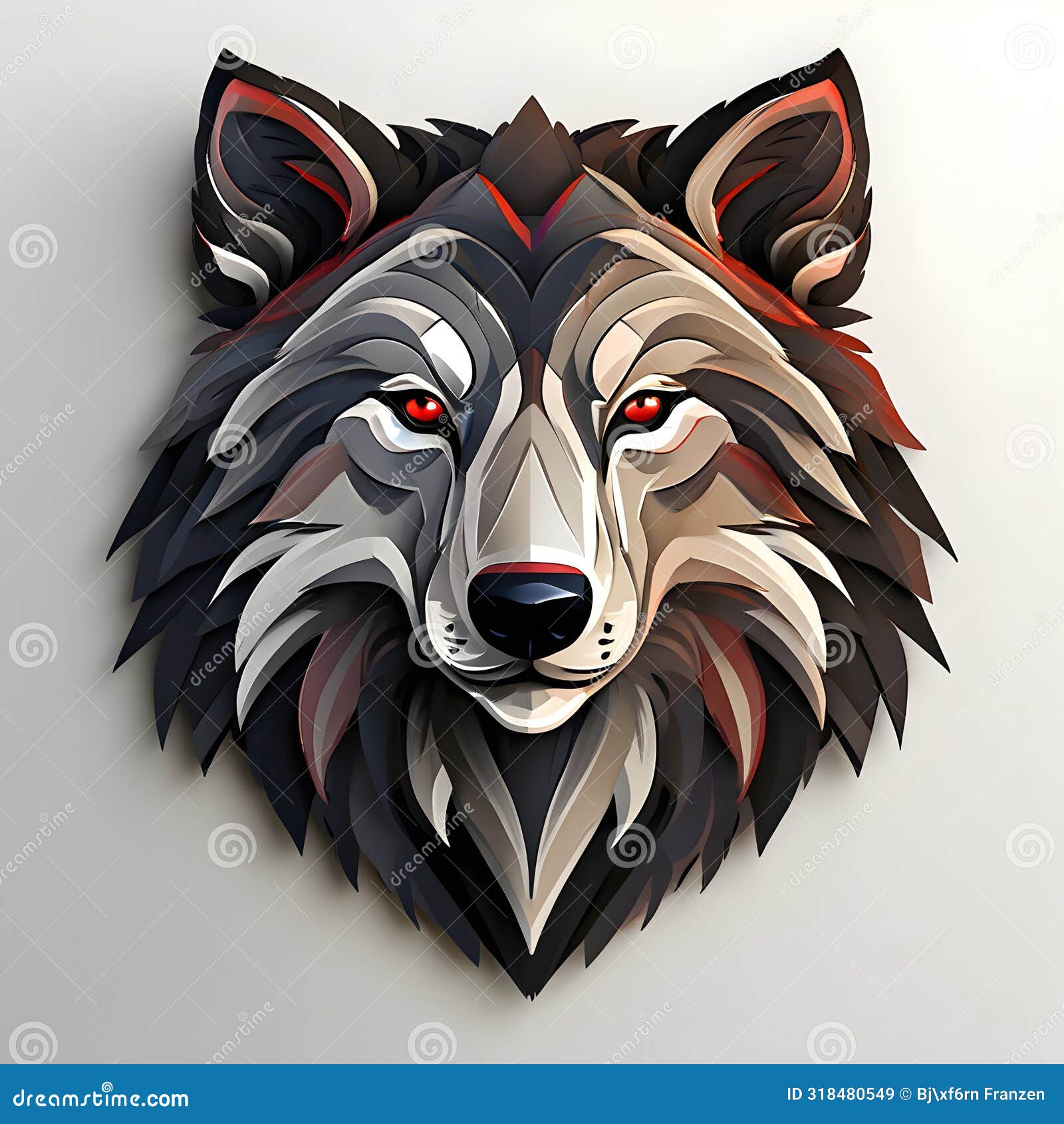 Grey Wolf Logo stock illustration. Illustration of cartoon - 318480549