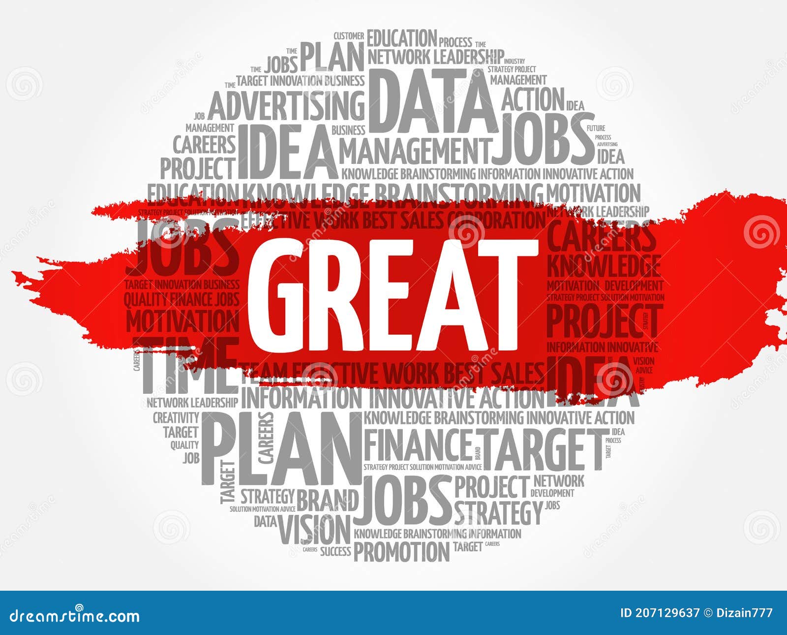 GREAT word cloud stock illustration. Illustration of innovate - 207129637