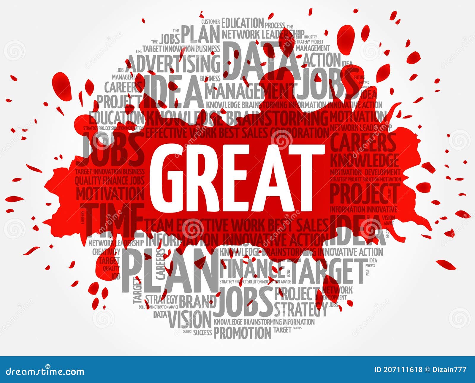 GREAT word cloud stock illustration. Illustration of process - 207111618
