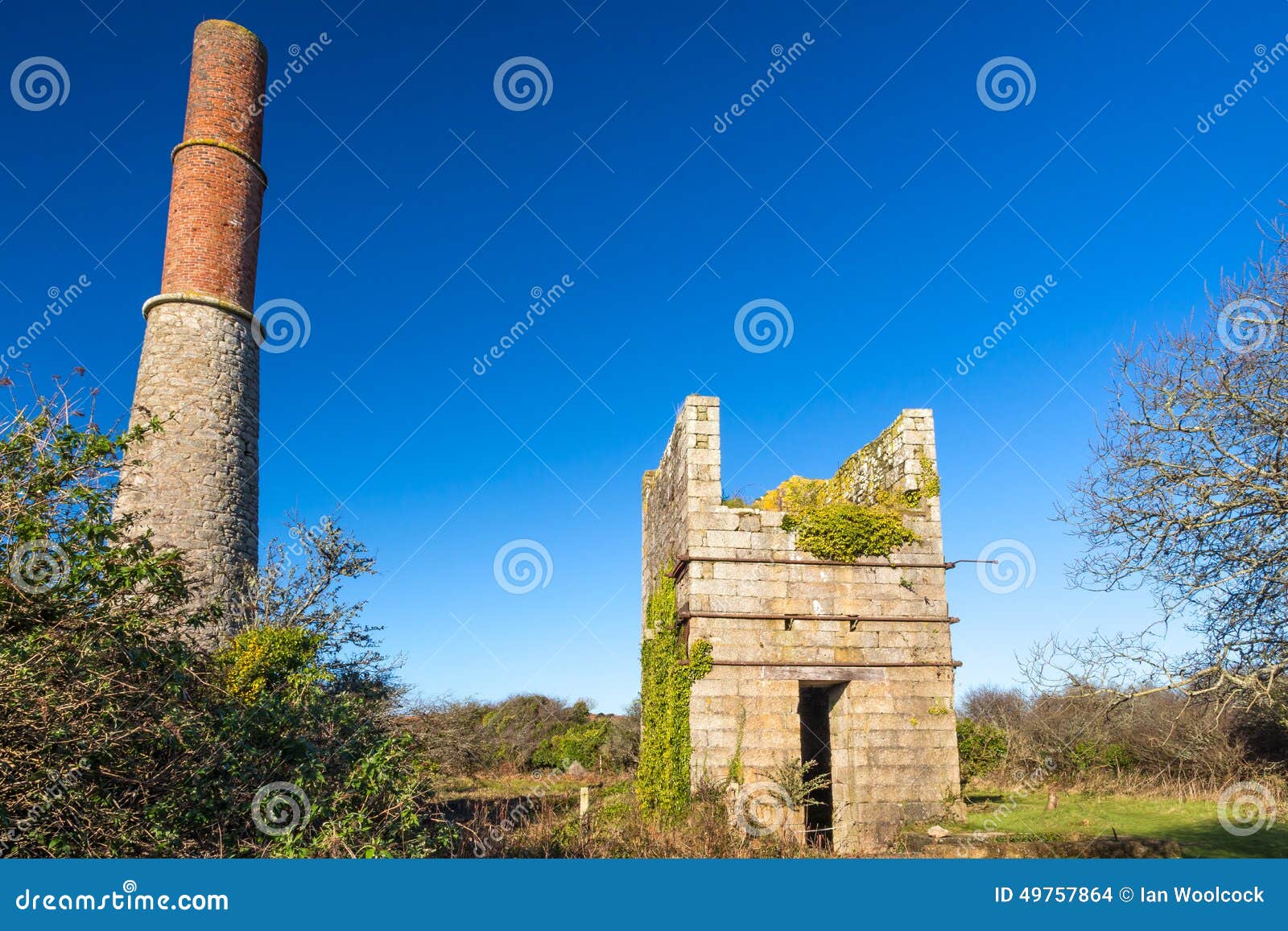 Great Work Mine Cornwall stock photo. Image of stack - 49757864