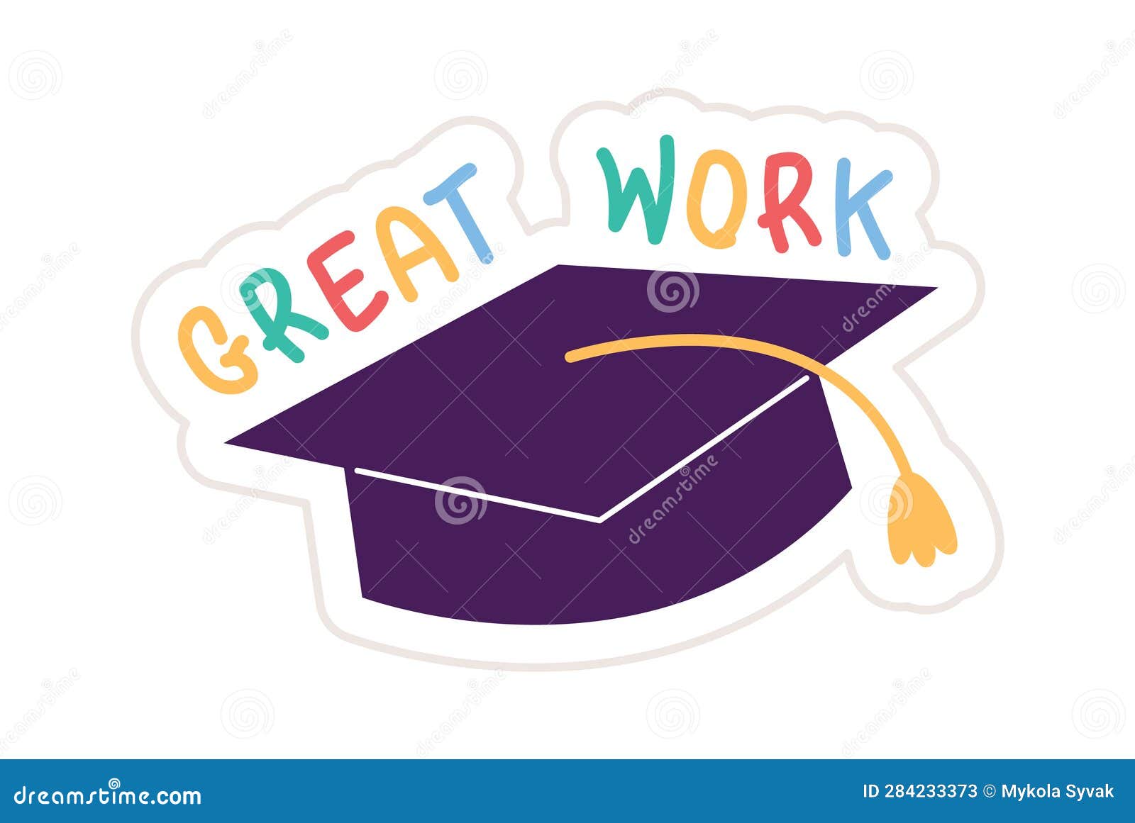 Great Work Sticker stock vector. Illustration of sign - 284233373