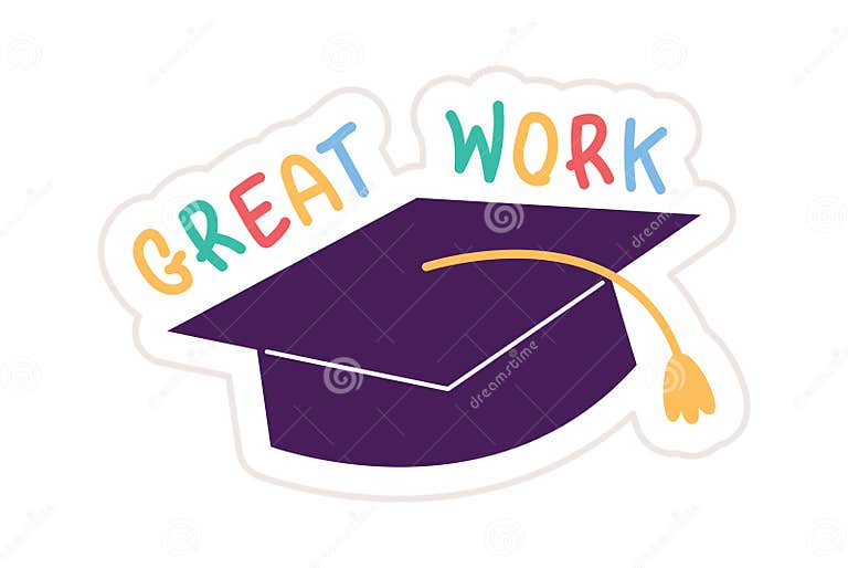 Great Work Sticker stock vector. Illustration of sign - 284233373