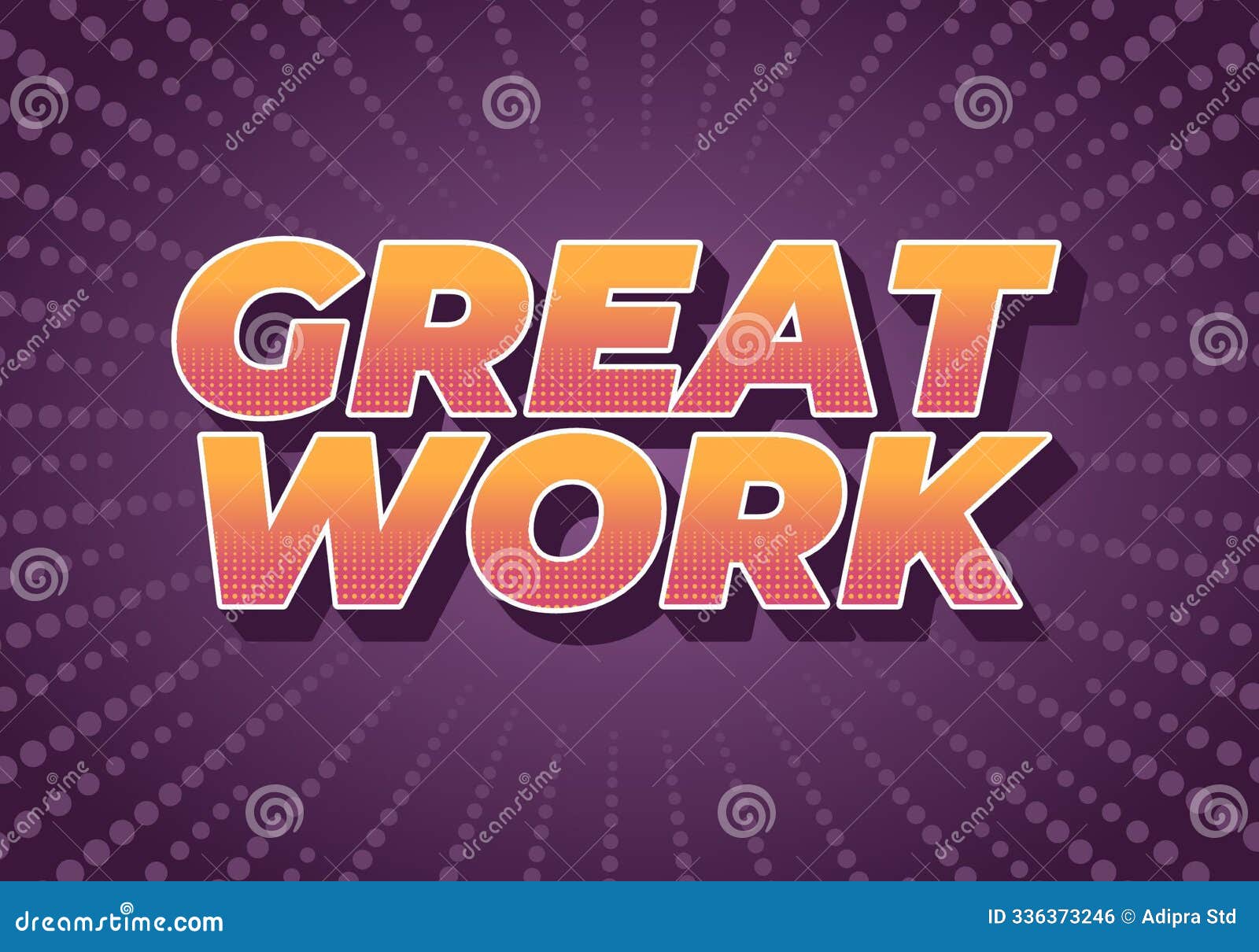 Great Work. Text Effect in 3D Style with Good Colors Stock Illustration ...