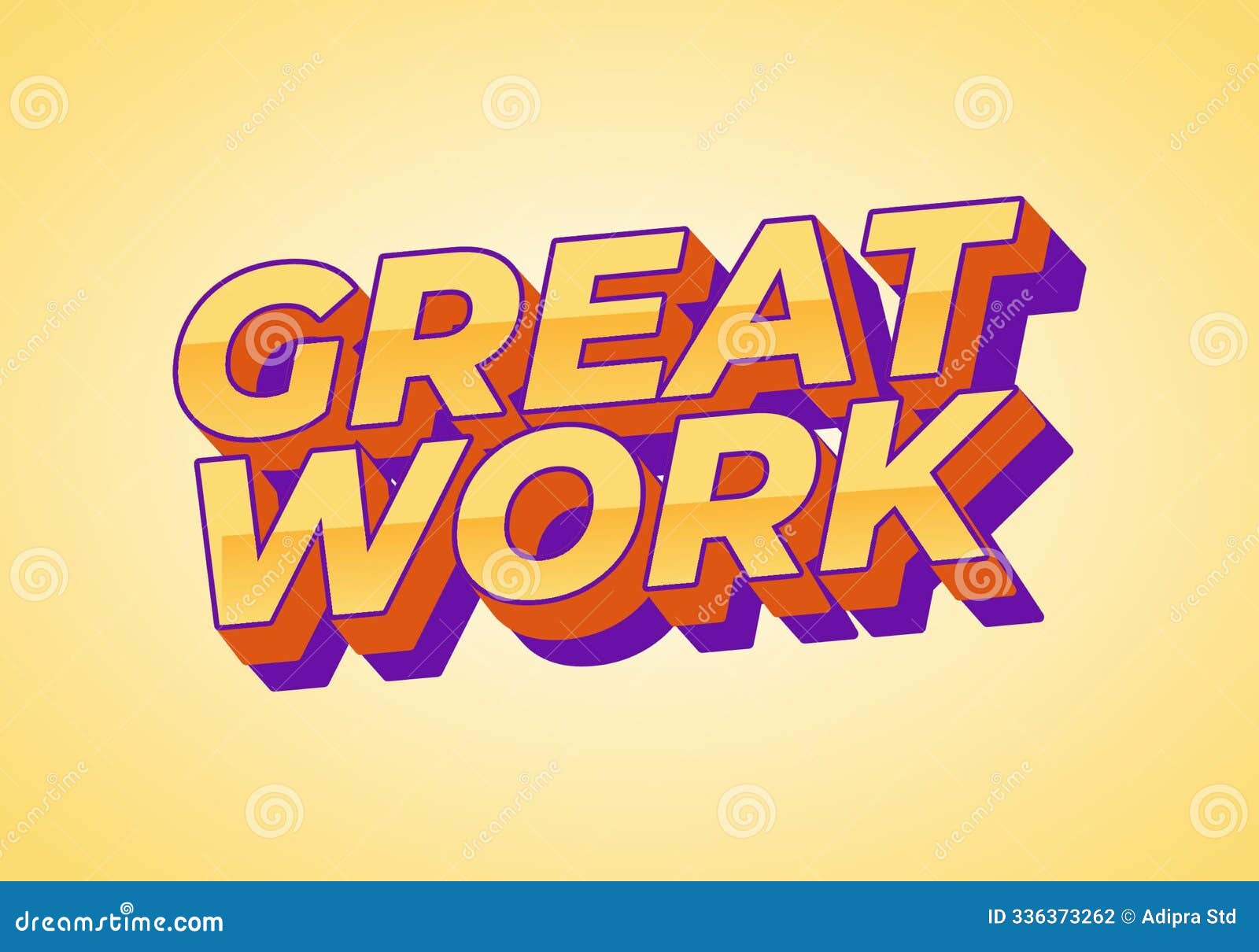 Great Work. Text Effect in 3D Style with Good Colors Stock Illustration ...