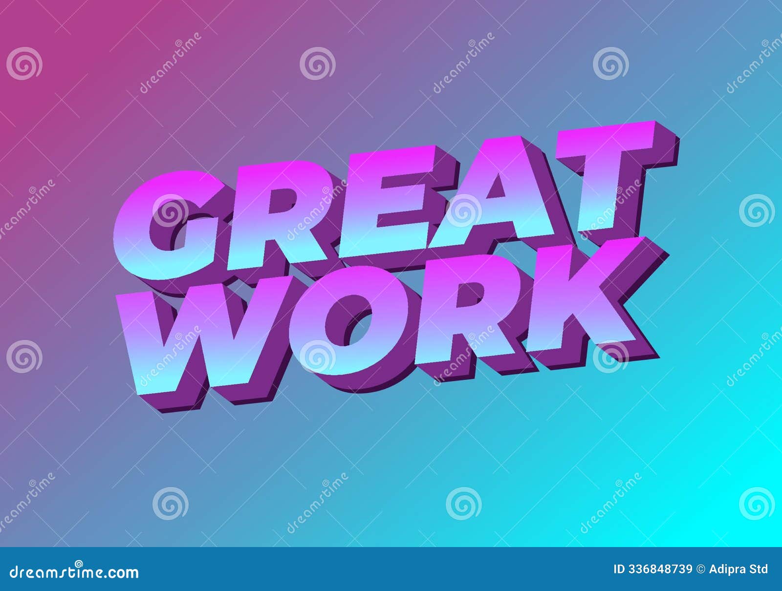 Great Work. Text Effect in 3D Style with Good Colors Stock Illustration ...