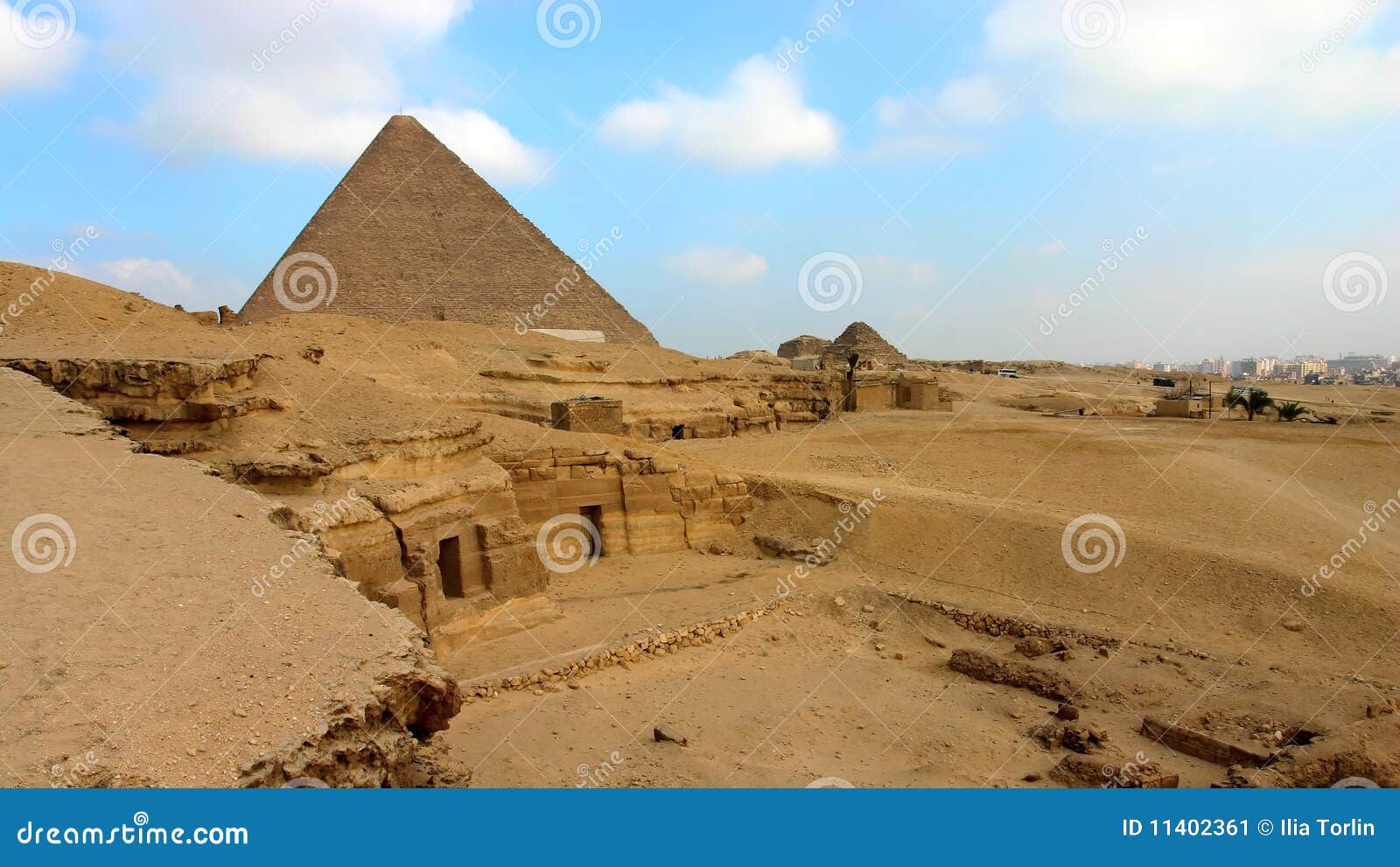 Greate Pyramid, Khafre Funerary Complex. Egypt Stock Image - Image of ...