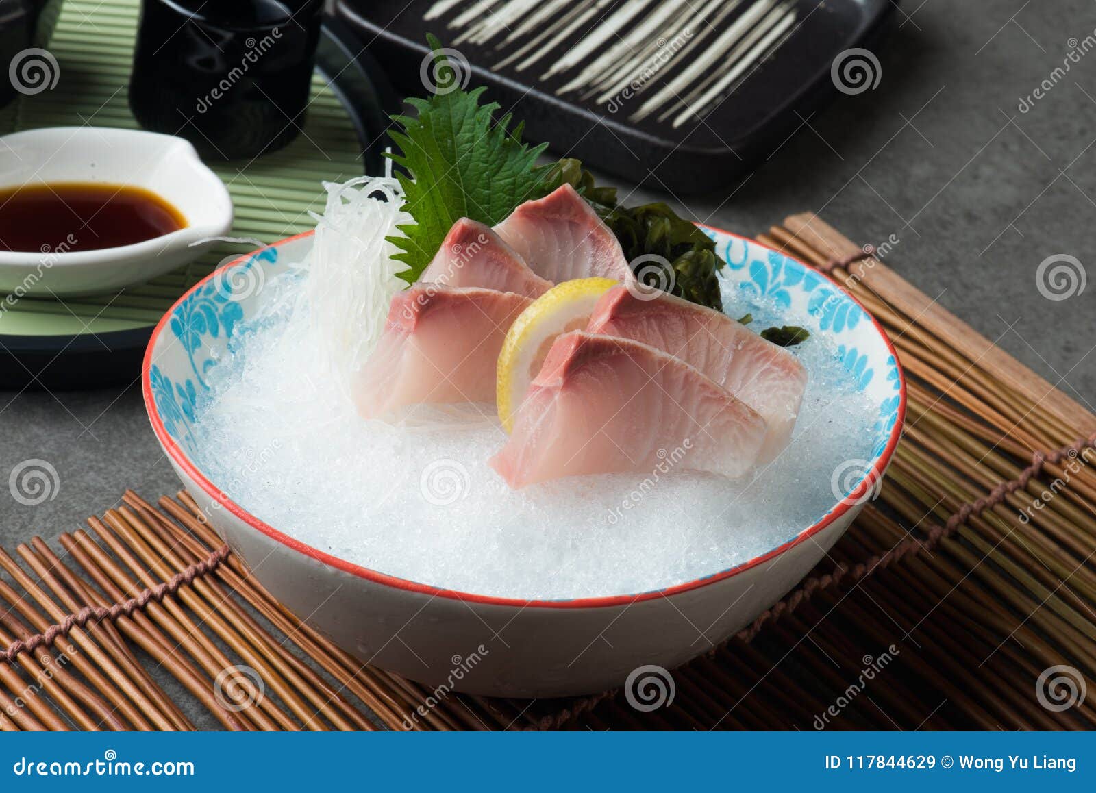 Greater Amberjack Kanpachi Sashimi Sushi Stock Image - Image of close ...