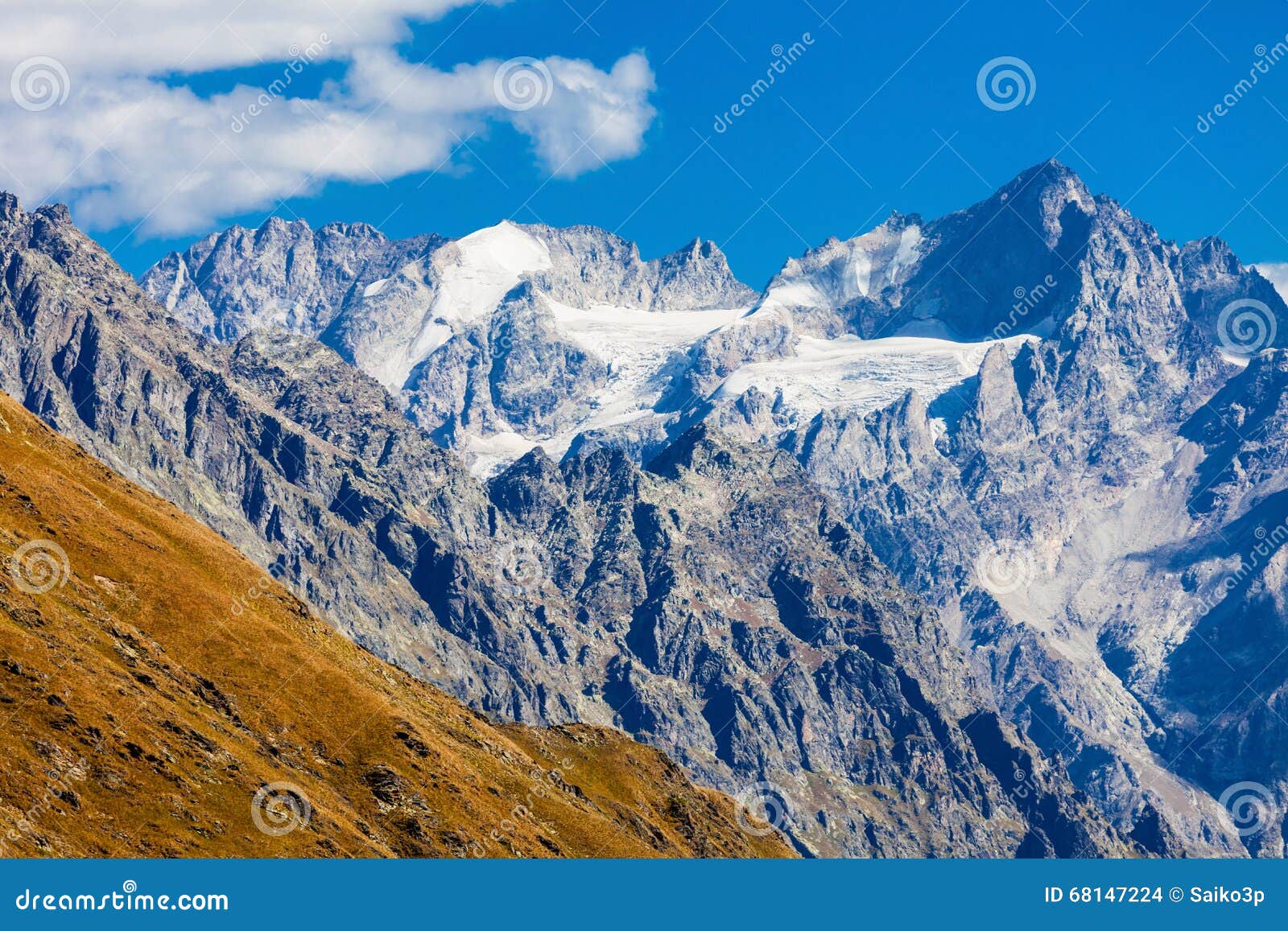 Greater Caucasus mountains stock photo. Image of aerial - 68147224