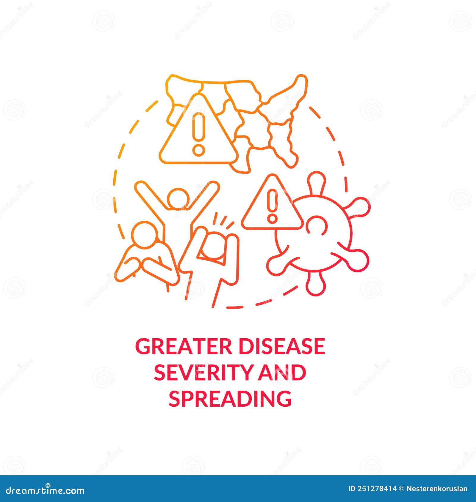 Greater Disease Severity And Spreading Light Blue Concept Icon Cartoon ...