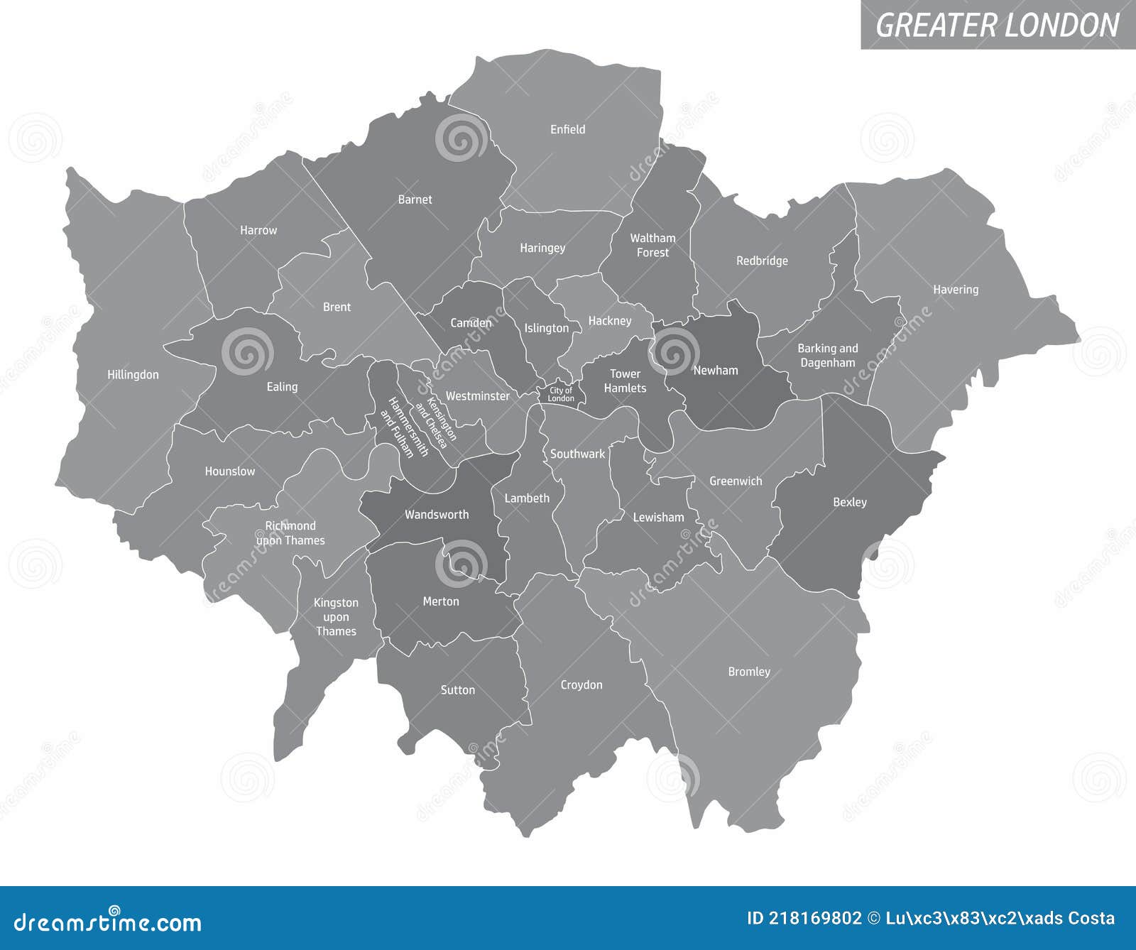 Greater London Road And Administrative Map Vector Illustration ...