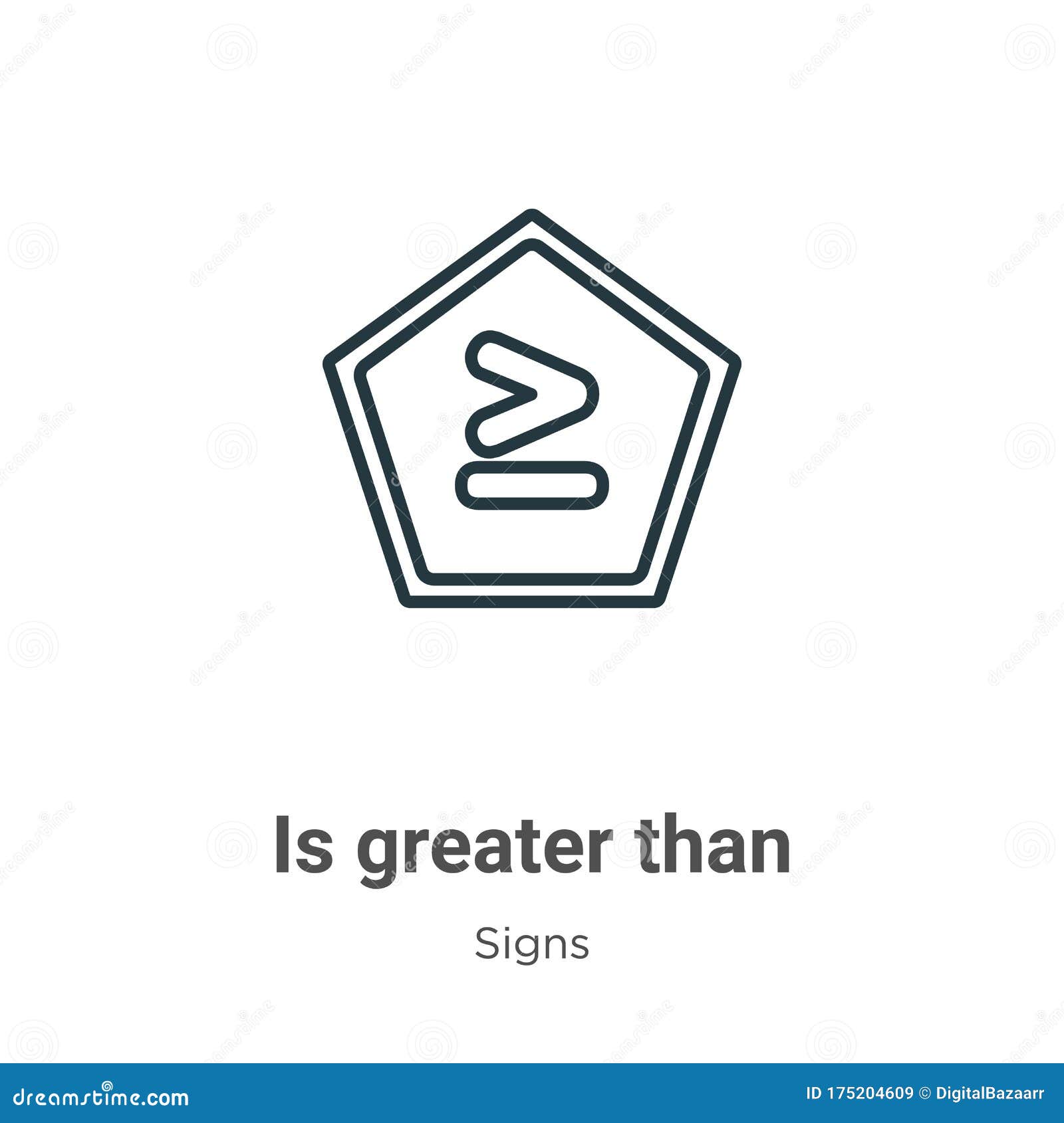 Is Greater Than Outline Vector Icon. Thin Line Black is Greater Than ...