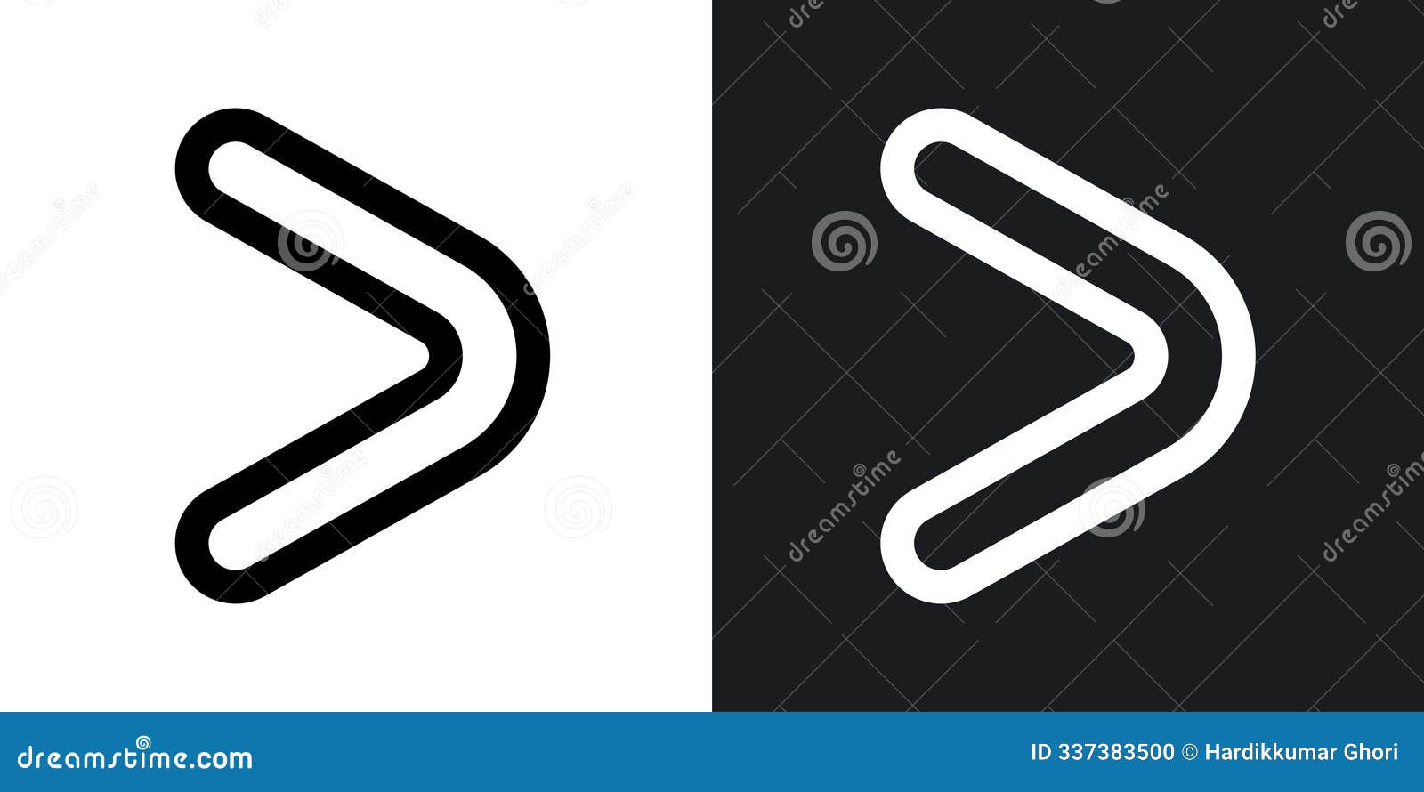 Is Greater Than Thin Line Vector Icon Set Stock Illustration ...