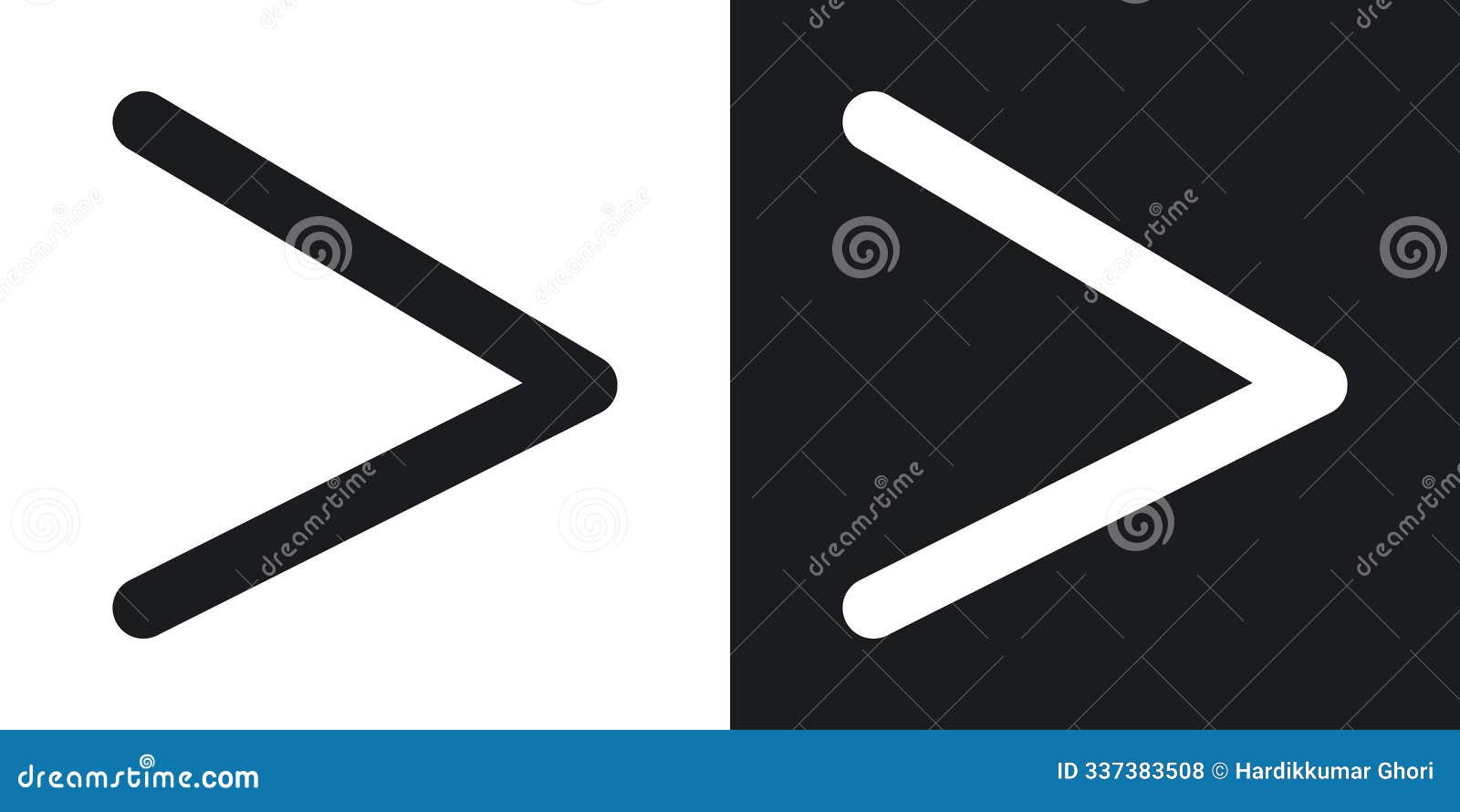 Is Greater Than Thin Line Vector Icon Set Stock Vector - Illustration ...